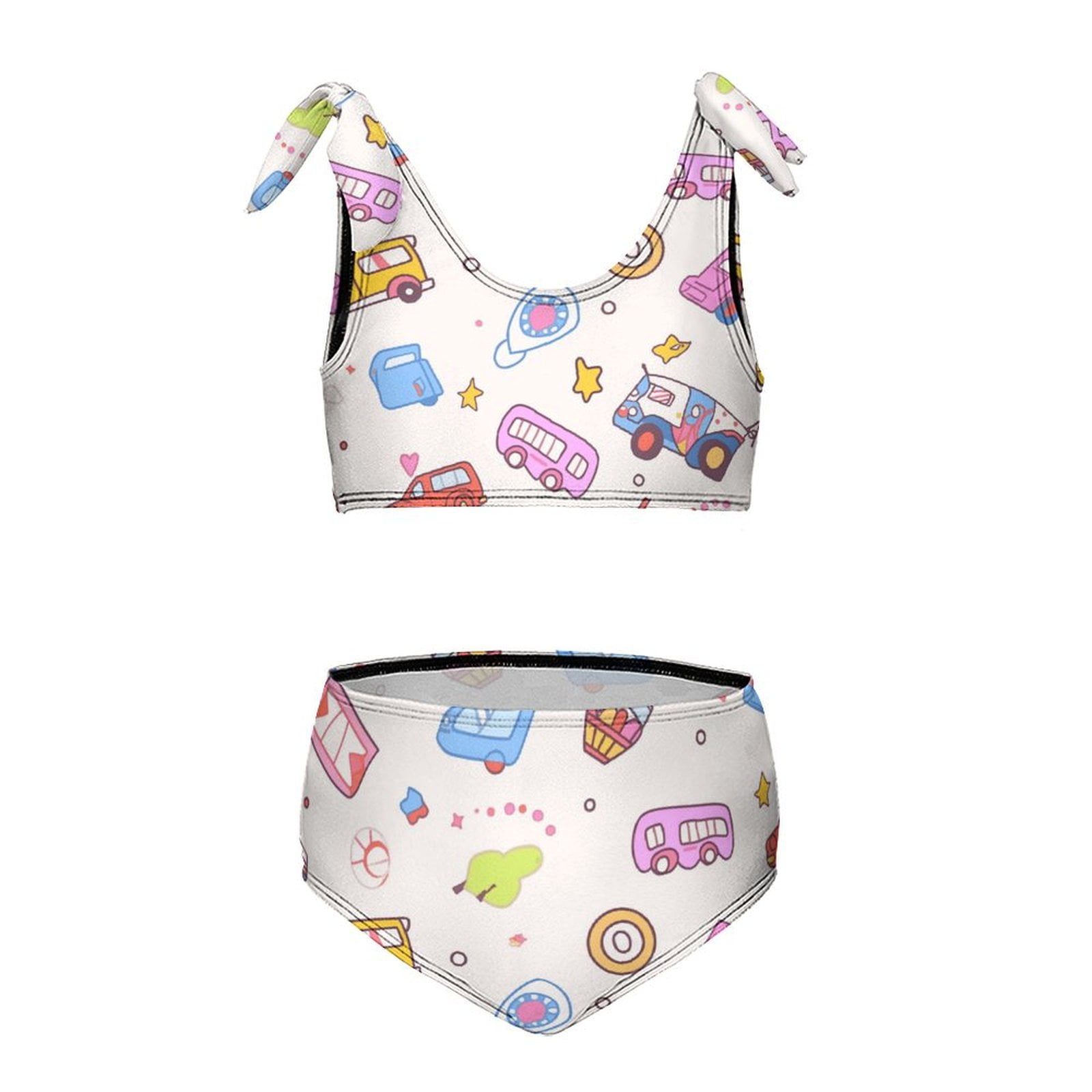 Excavator Fire Truck Racing Girls' 2-Piece Tankini Swimsuit - Walmart.com