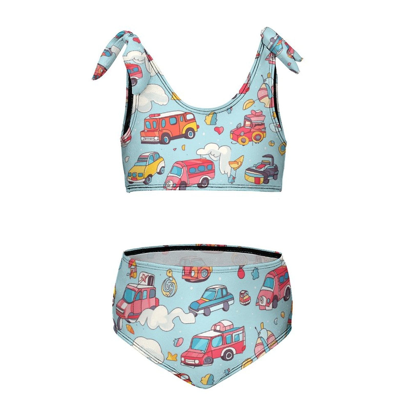 Excavator Fire Truck Racing Girls' 2-Piece Tankini Swimsuit - Walmart.com