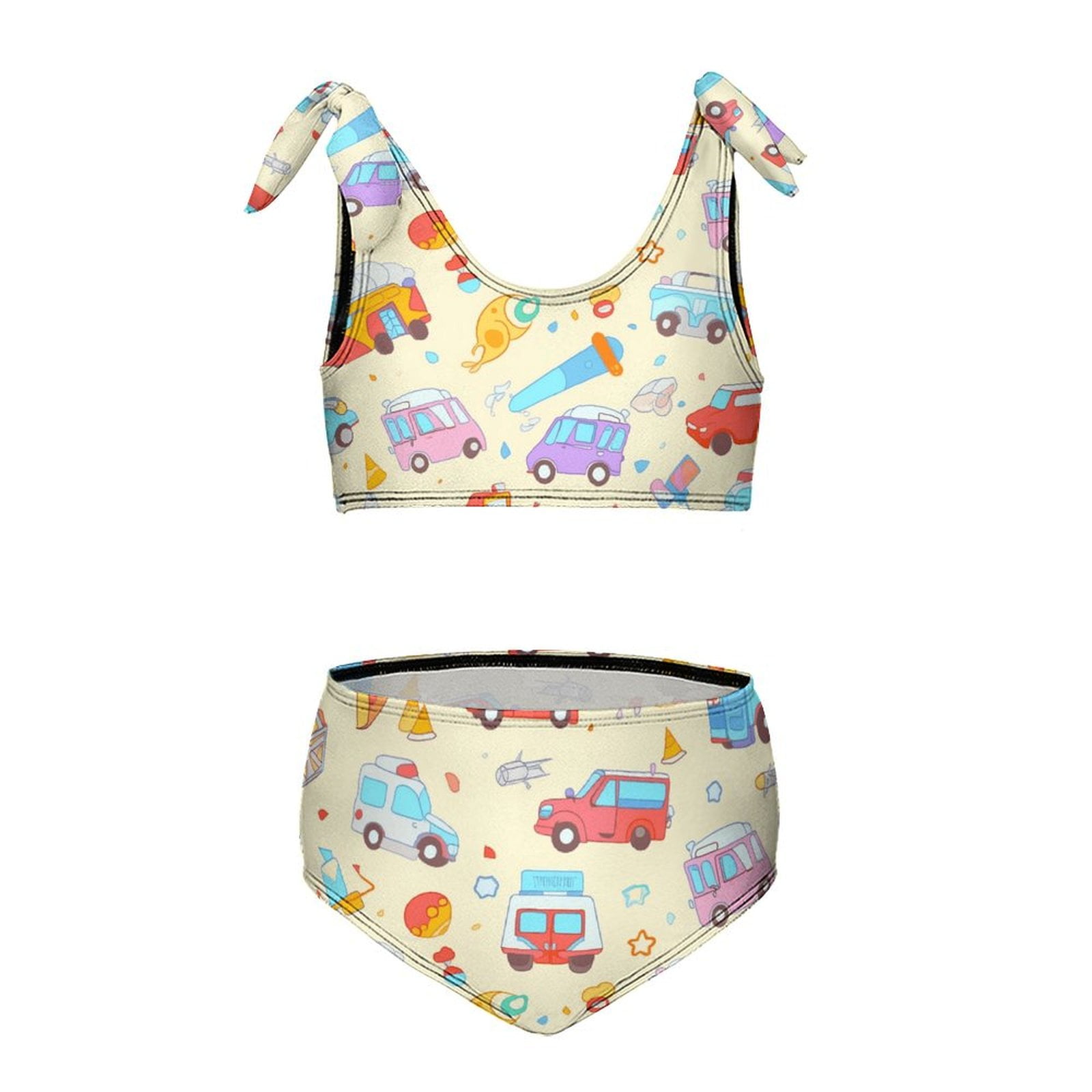 Excavator Fire Truck Racing Girls' 2-Piece Tankini Swimsuit - Walmart.com