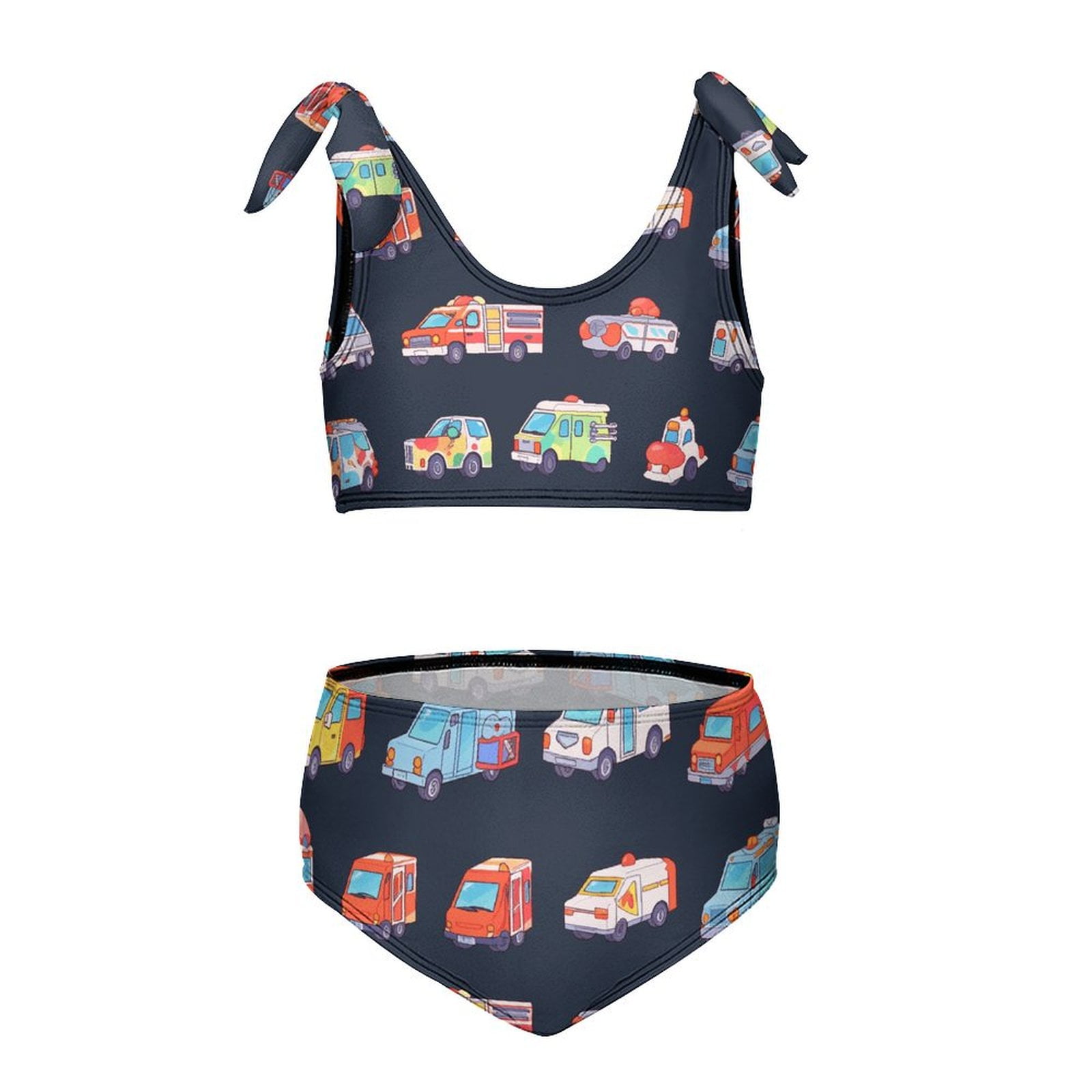 Excavator Fire Truck Racing Girls' 2-Piece Tankini Swimsuit - Walmart.com