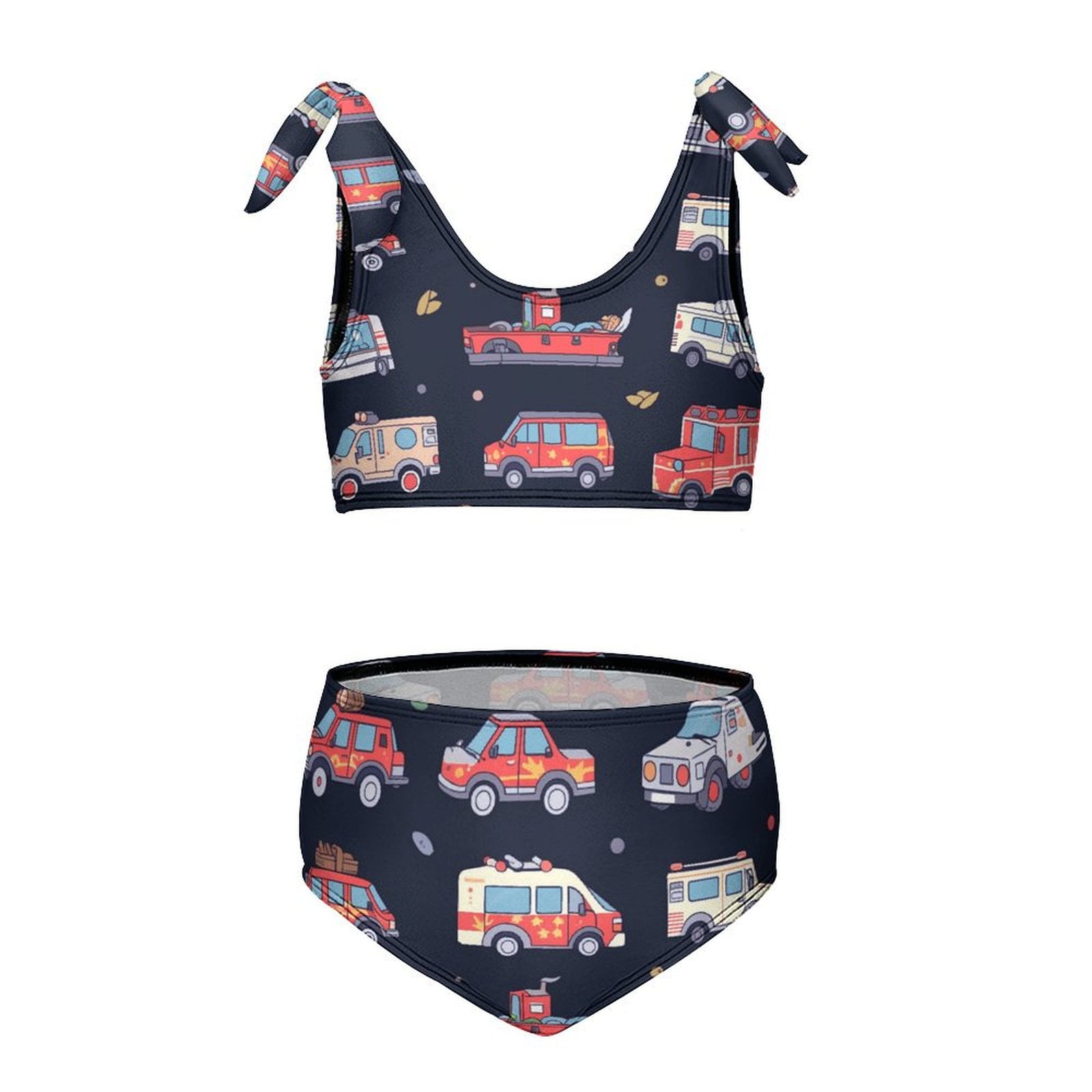 Excavator Fire Truck Racing Girls' 2-Piece Tankini Swimsuit - Walmart.com