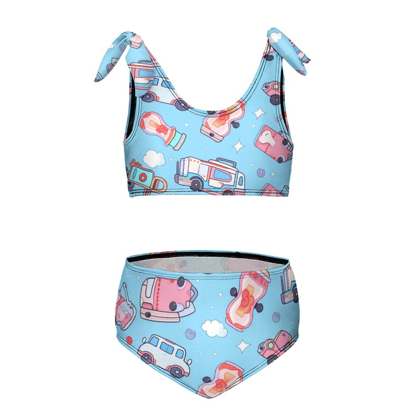Excavator Fire Truck Racing Girls' 2-Piece Tankini Swimsuit - Walmart.com