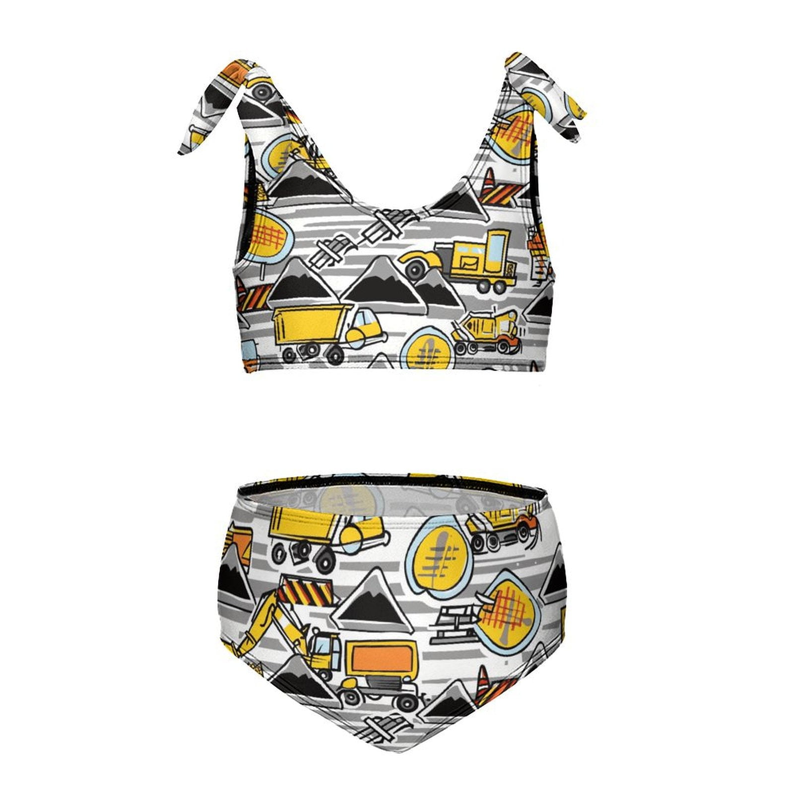 Excavator Fire Truck Racing Girls' 2-Piece Tankini Swimsuit - Walmart.com