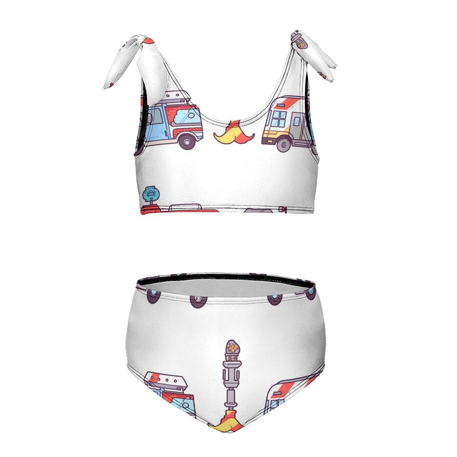 Excavator Fire Truck Racing Girls' 2-Piece Tankini Swimsuit - Walmart.com