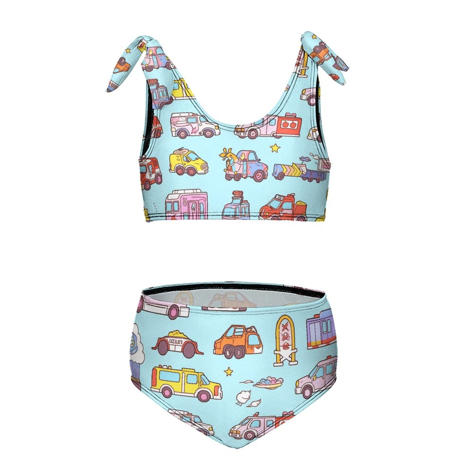 Excavator Fire Truck Racing Girls' 2-Piece Tankini Swimsuit - Walmart.com