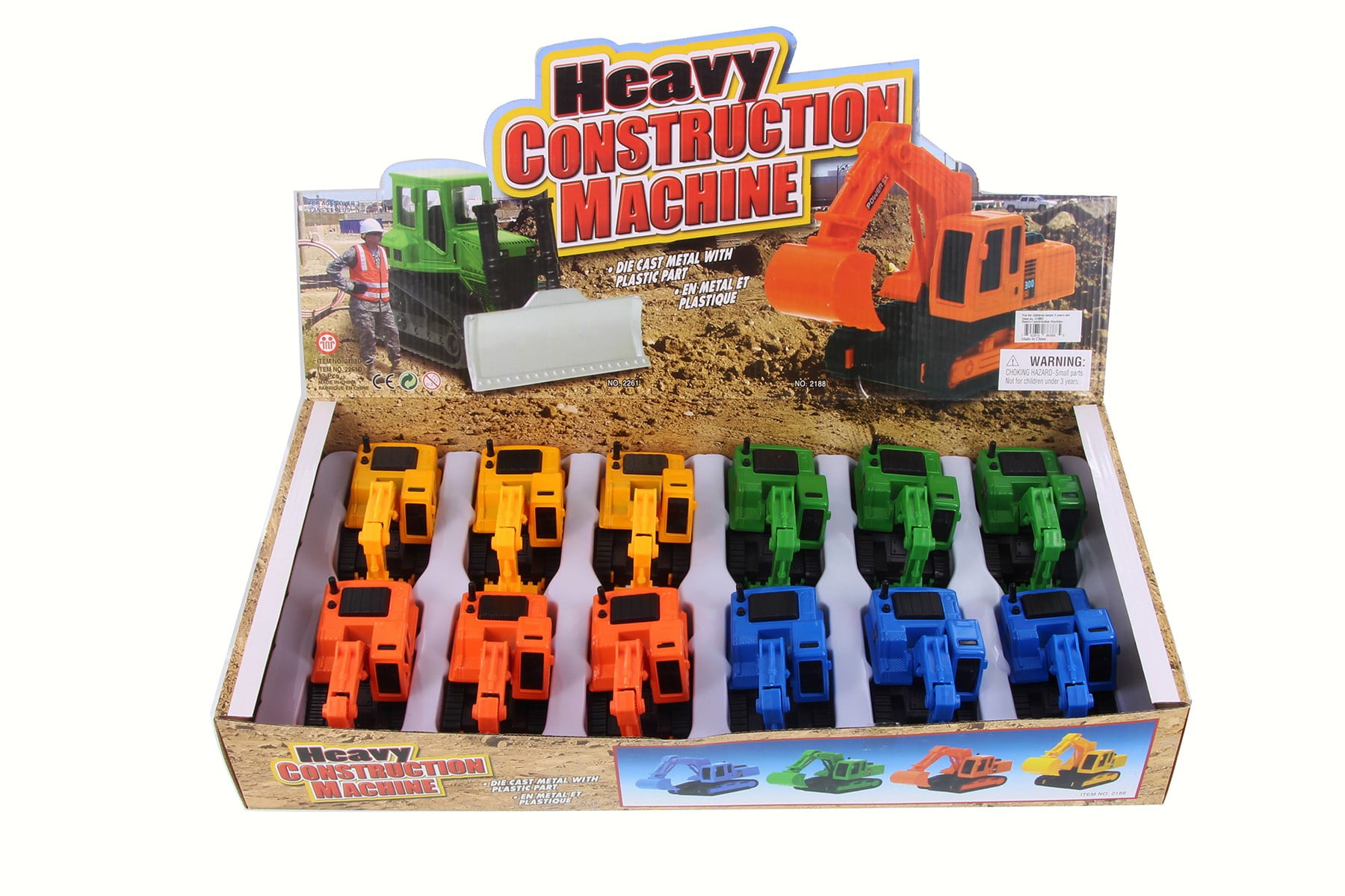 Excavator Heavy Construction Machine Diecast Car Package - Box of 12 4. ...