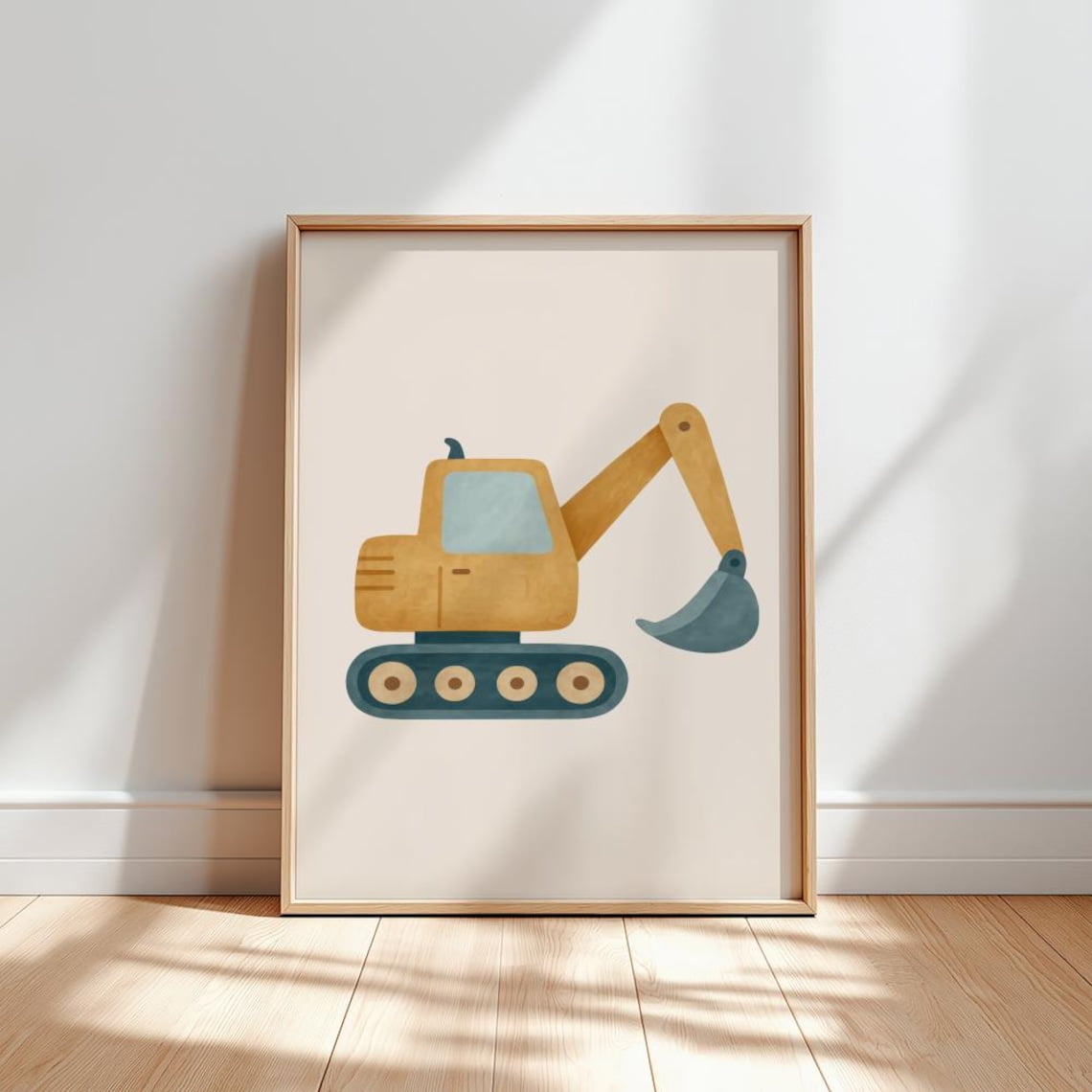 Excavator Nursery Poster: Construction Truck Wall Art, Unframed Poster ...