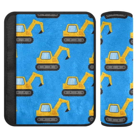 Excavator Pattern Car Seat Belt Covers 2 Pack Soft Flannel Padded ...