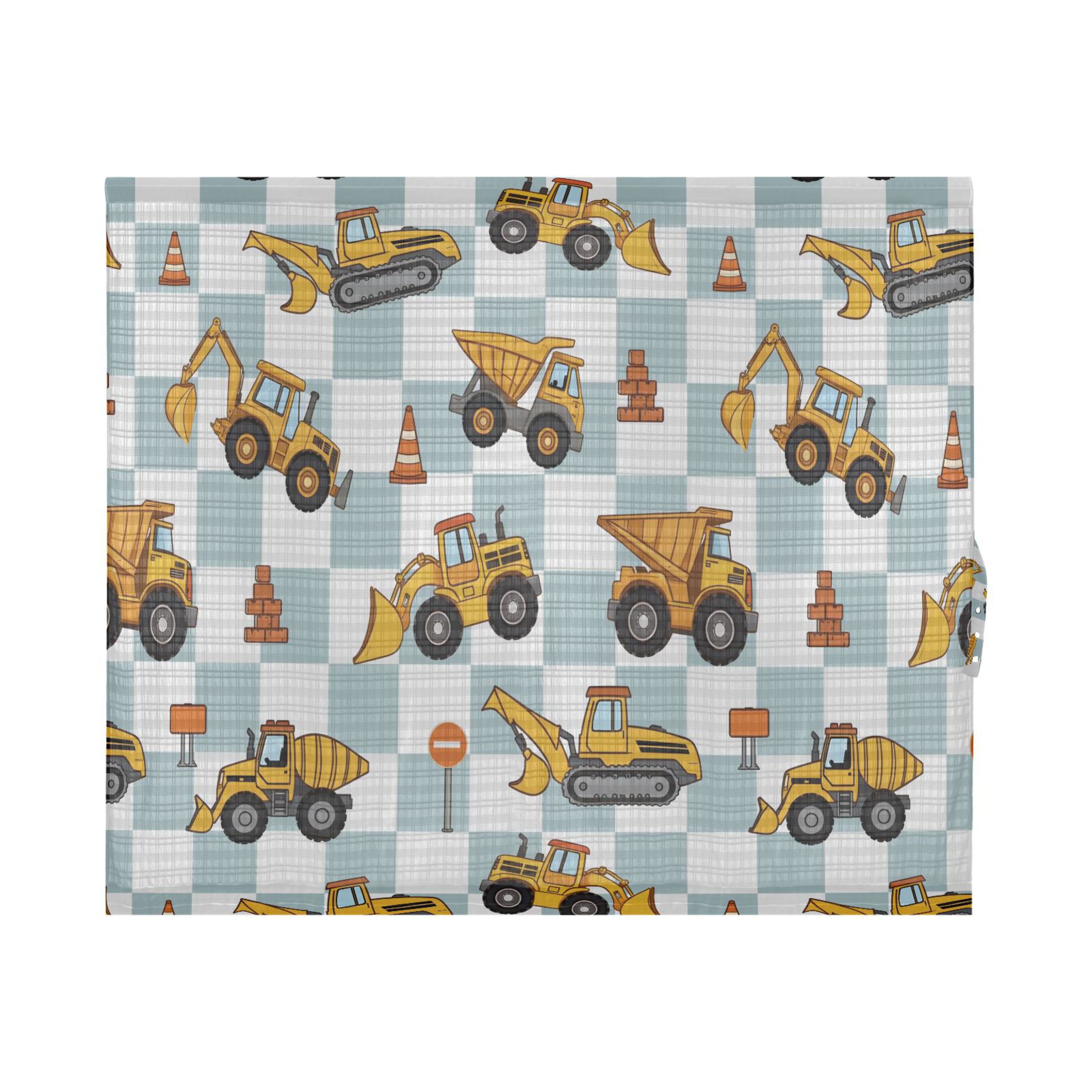Excavator Pattern Door Curtain Blackout Thermal Insulated Door Side ...