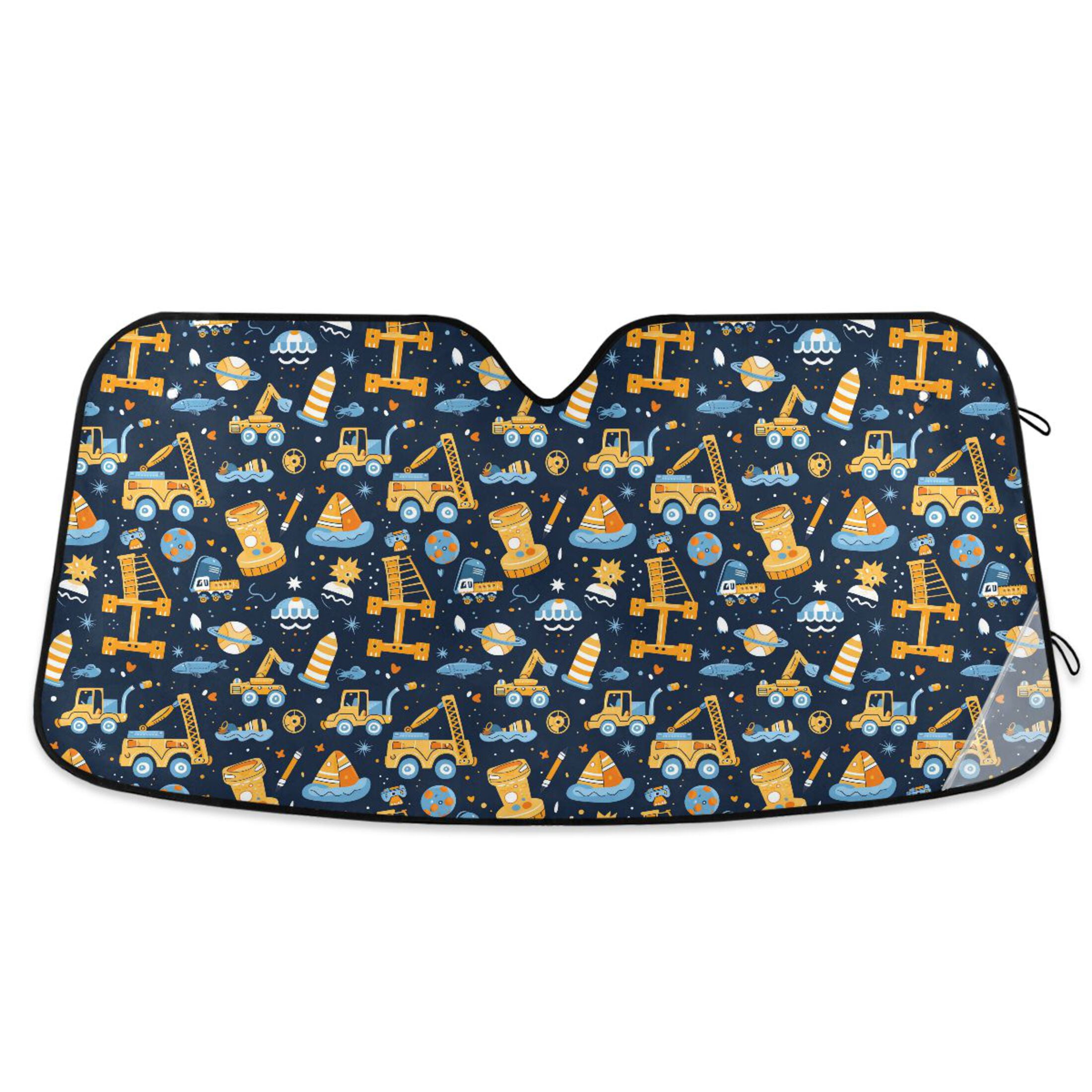 Excavator Planet Cranes Car Windshield Sun Shade Foldable Car Front ...