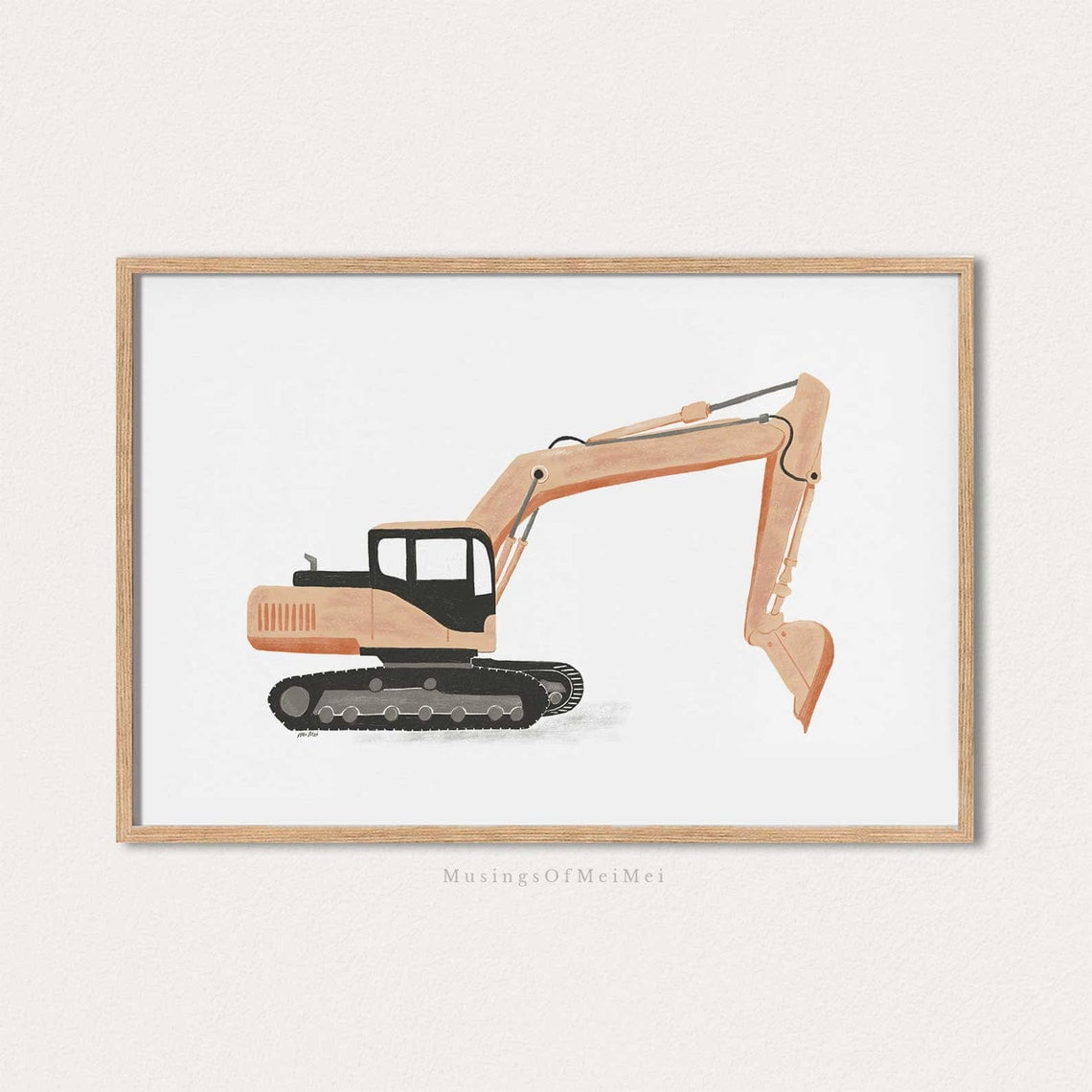 Excavator Poster Boys Room Decorconstruction Birthday Party ...