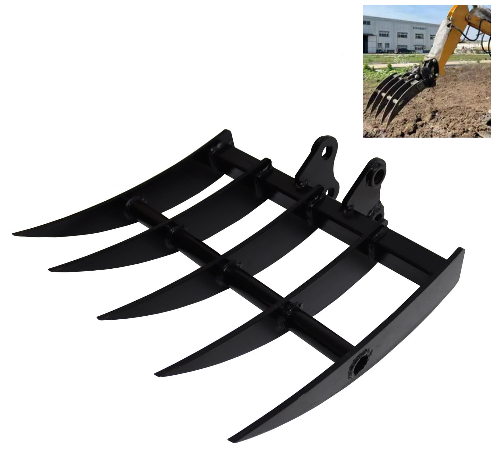 Excavator Rake Bucket for Mini Excavator Attachment - Walmart.com