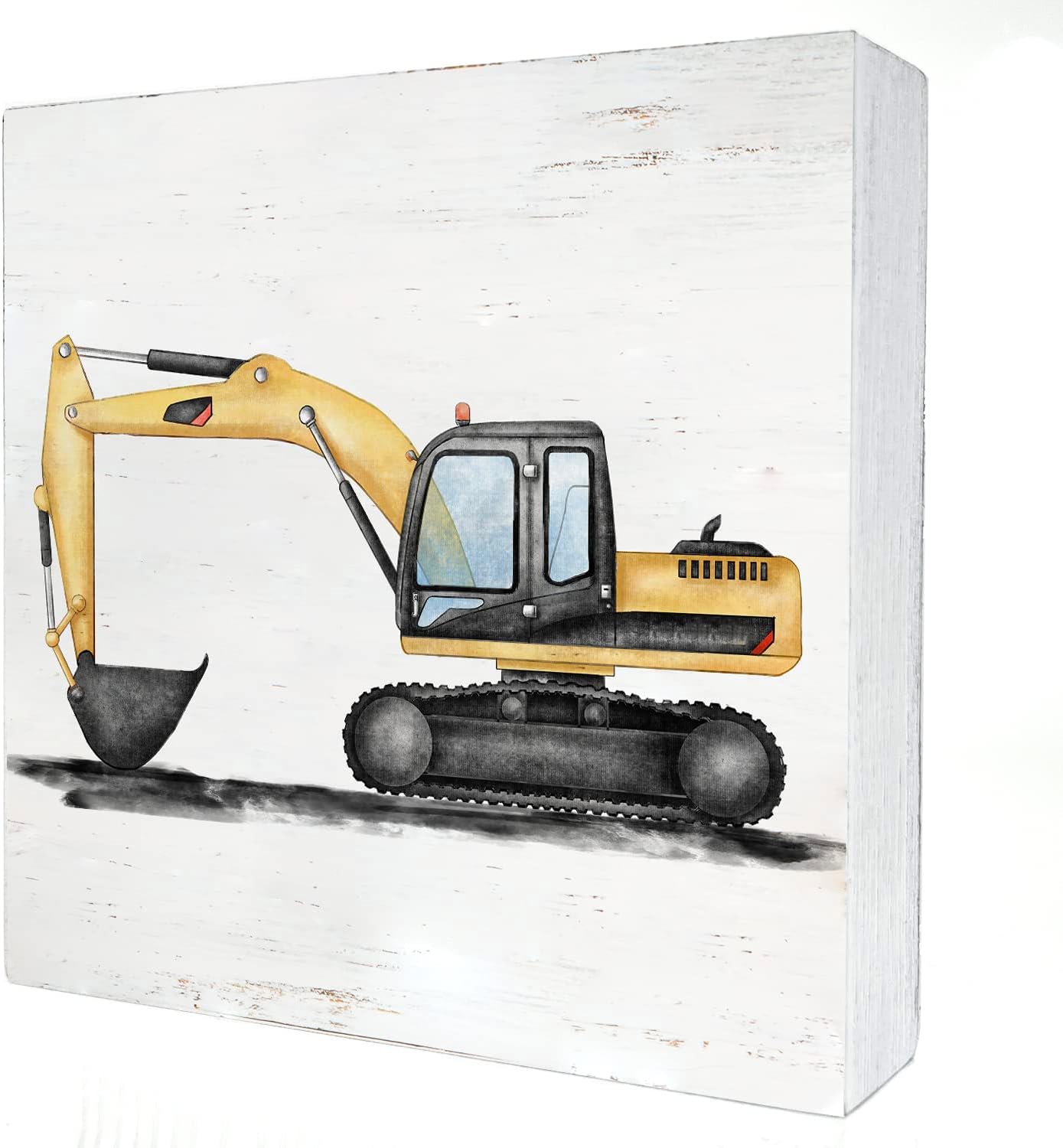 Excavator Sign Construction Truck Wood Box Sign Watercolor Digger ...