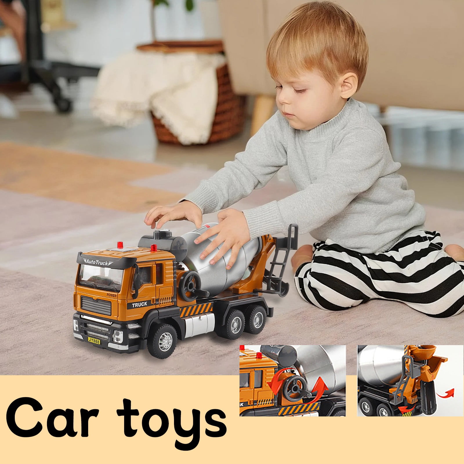 Excavator Toy Metal Cab, Big Digger Toys for Boys with Lights Sounds ...