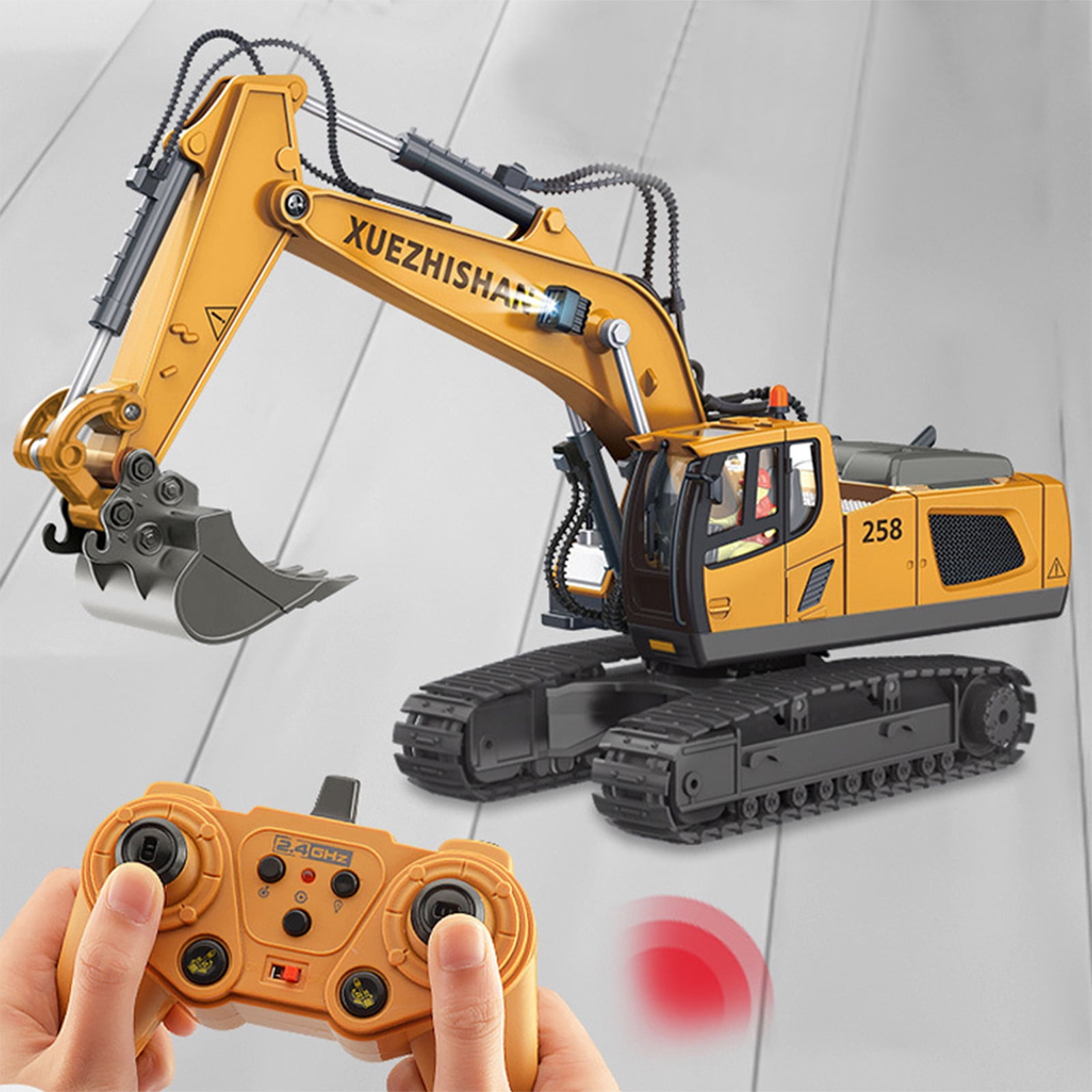 TIITSTOY Excavator Toys for Boys 11 Channel Remote Control Sand Digger ...