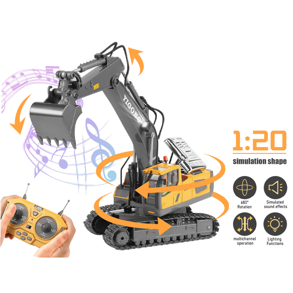 Excavator Toys for Boys,DFITO Remote Control Excavator Construction ...