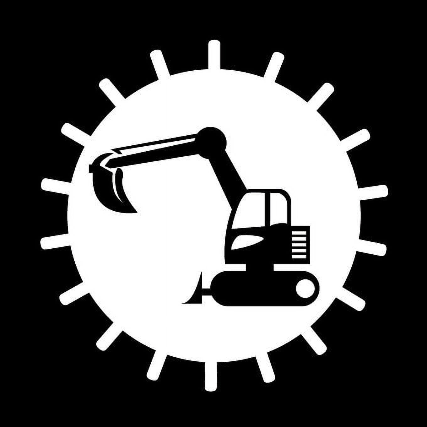 Excavator Vinyl Decal - Small - White - Walmart.com