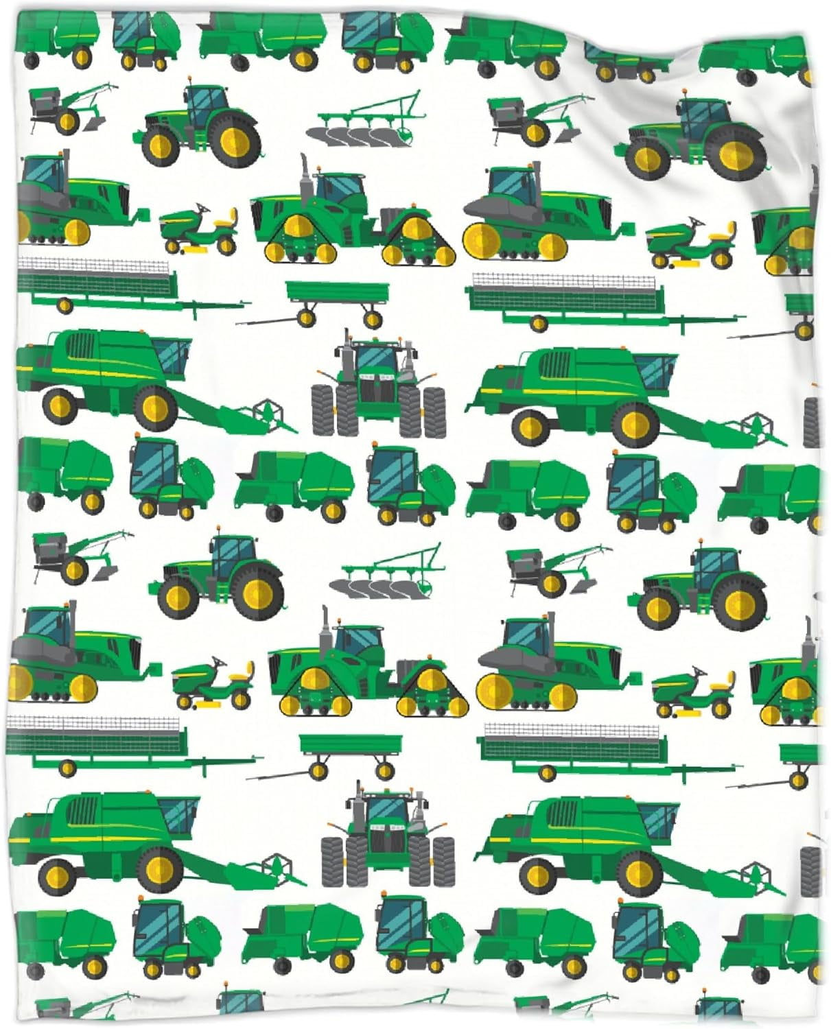 Excavators Green Vehicle Construction Tractor Blanket Gifts for Tractor ...
