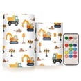 Excavators Pattern Flameless LED Candle Set with Remote, Battery ...