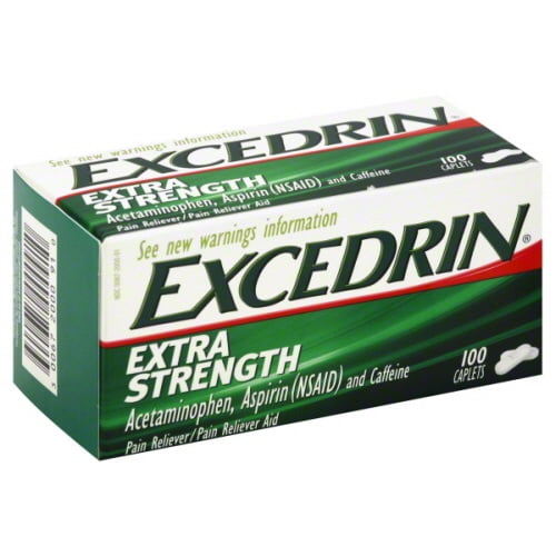 Excedrin Extra Strength Acetaminophen/Aspirin Pain Reliever Caplets, 100 Count - Walmart.com