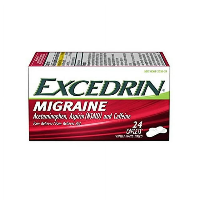 Excedrin Migraine Pain Reliever Caplets, 24 Count, 3 Pack - Walmart.com
