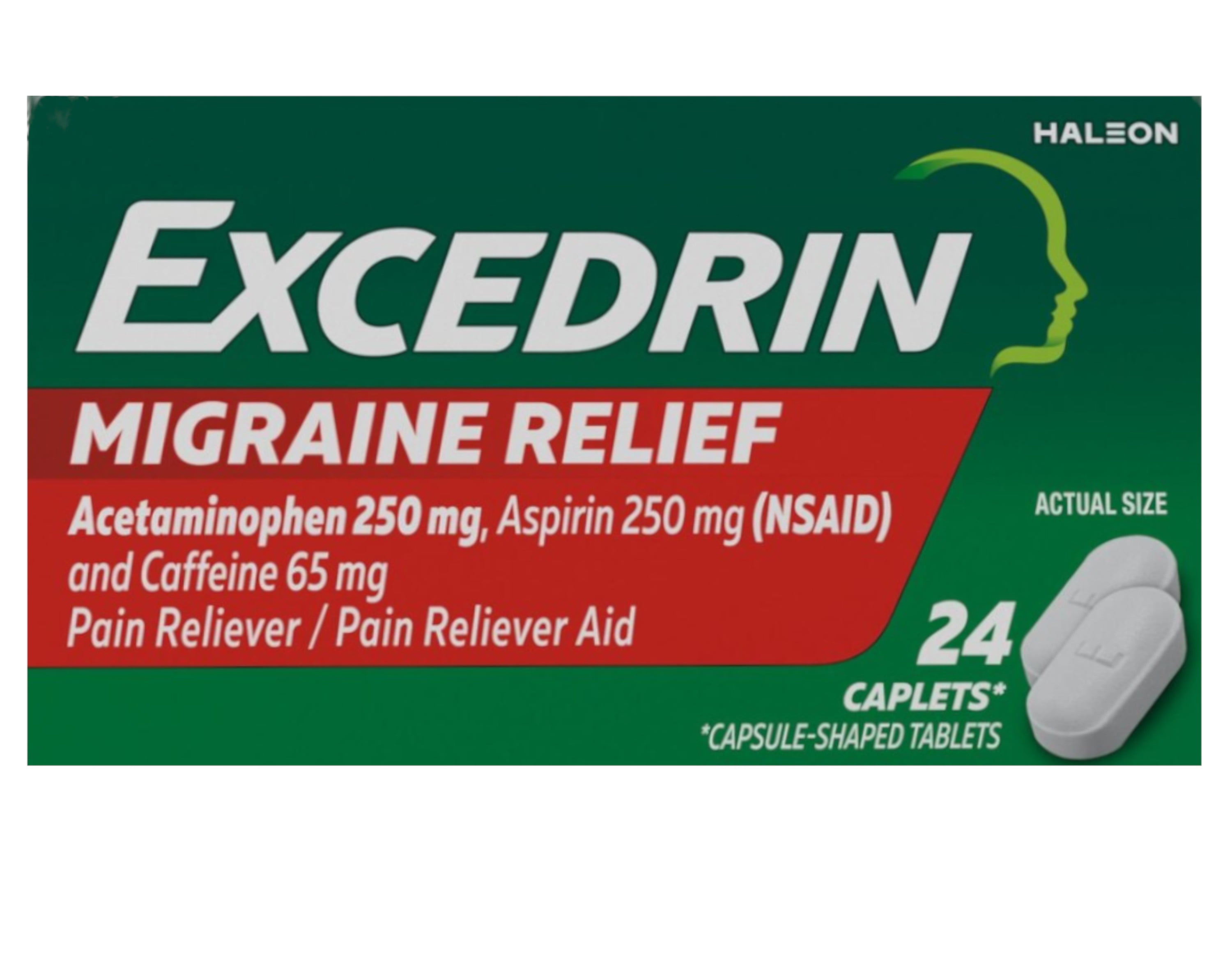 Excedrin Migraine Pain Reliever Caplets, 24 Count - Walmart.com