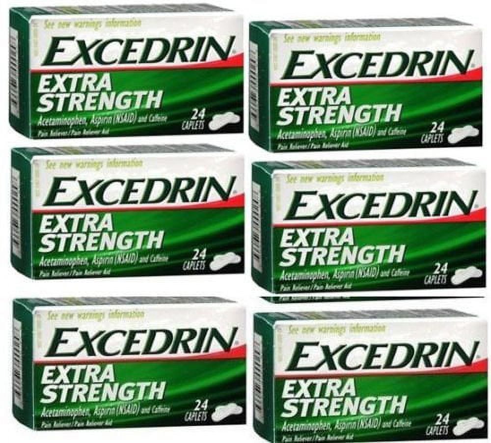 Excedrin Pain Relief Caplets, Extra Strength 24 ea (Pack of 6 ...