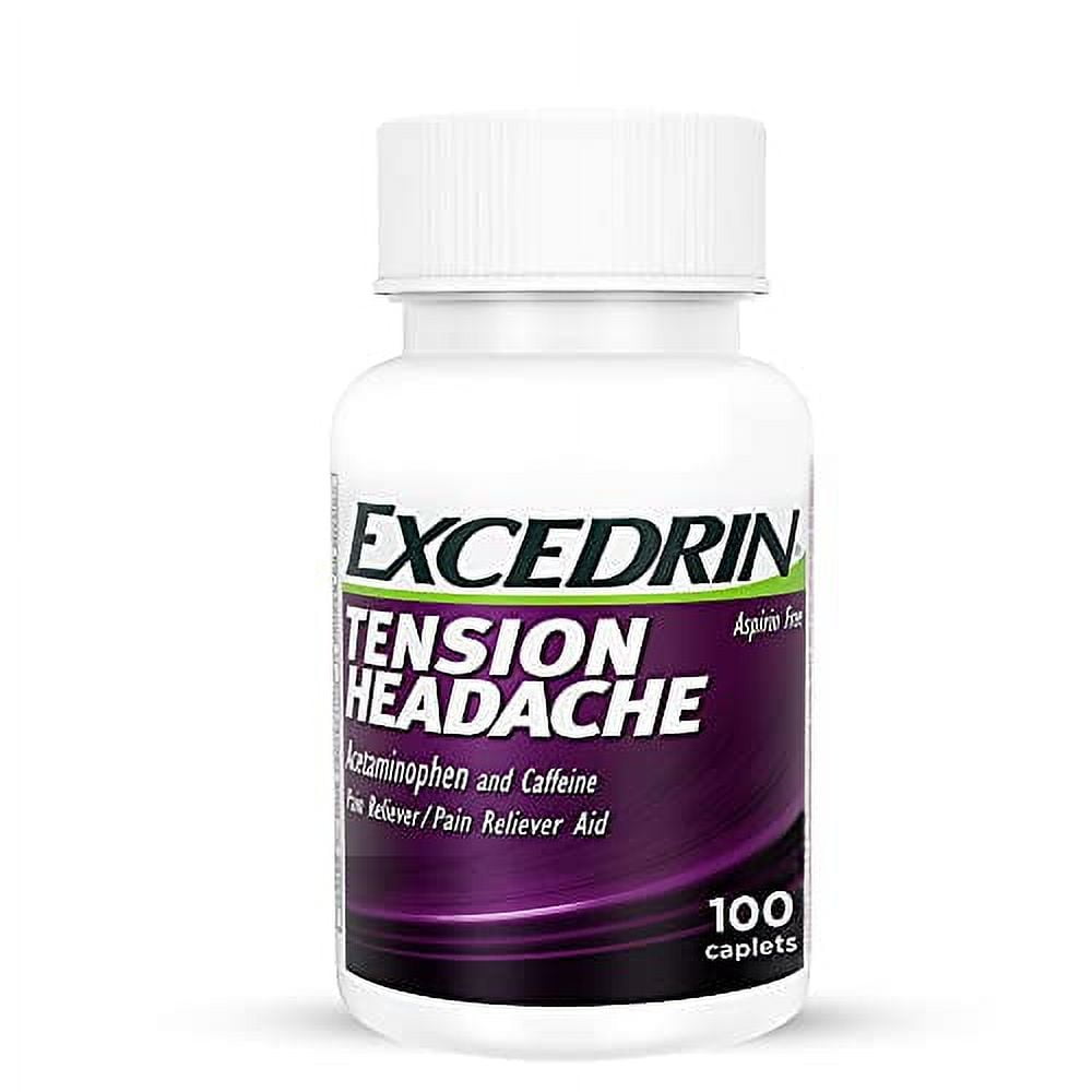 Excedrin Tension Headache Relief Caplets Without Aspirin for Head, Neck ...