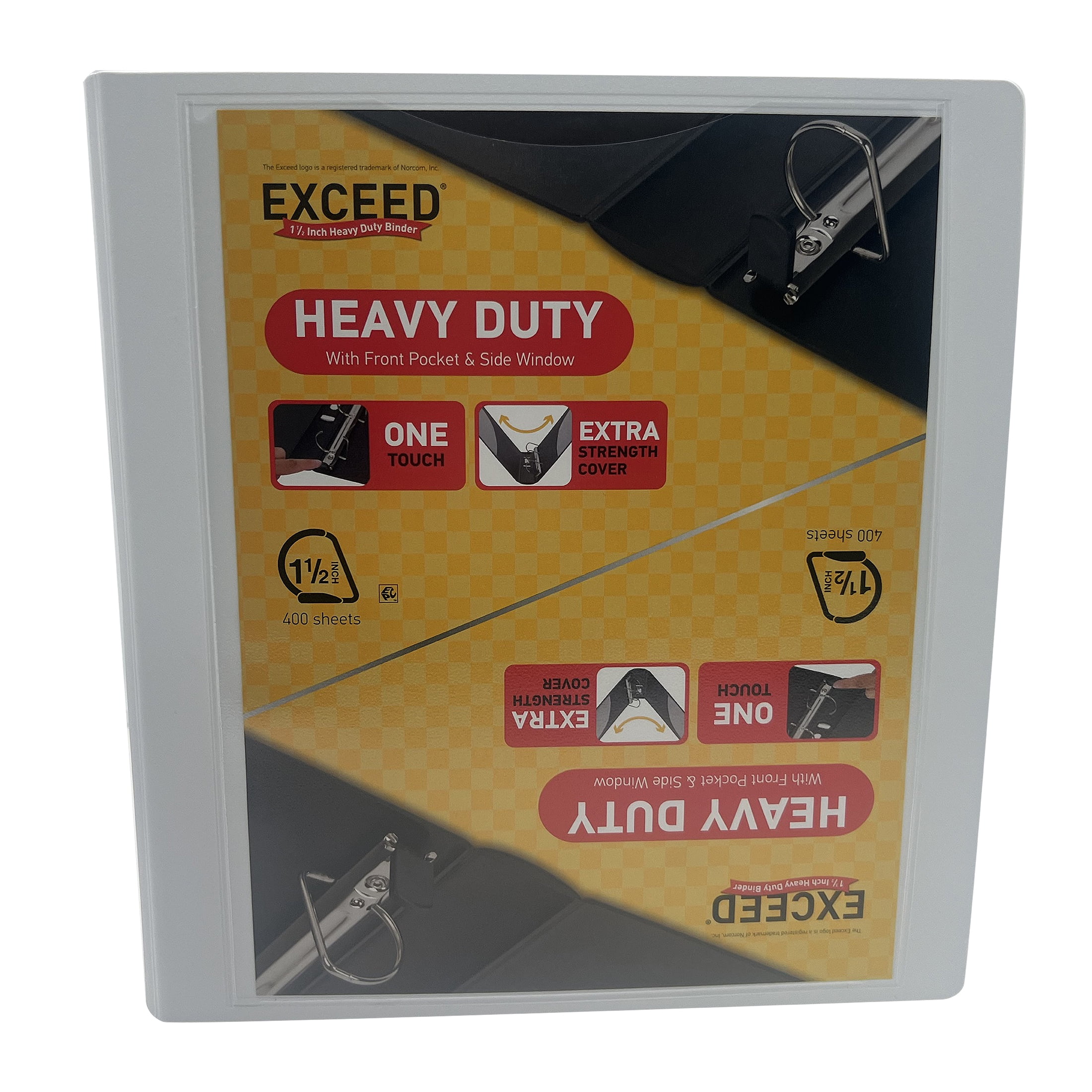 Exceed 1.5'' Heavy Duty Binder, White, Slant D-Ring - Walmart.com