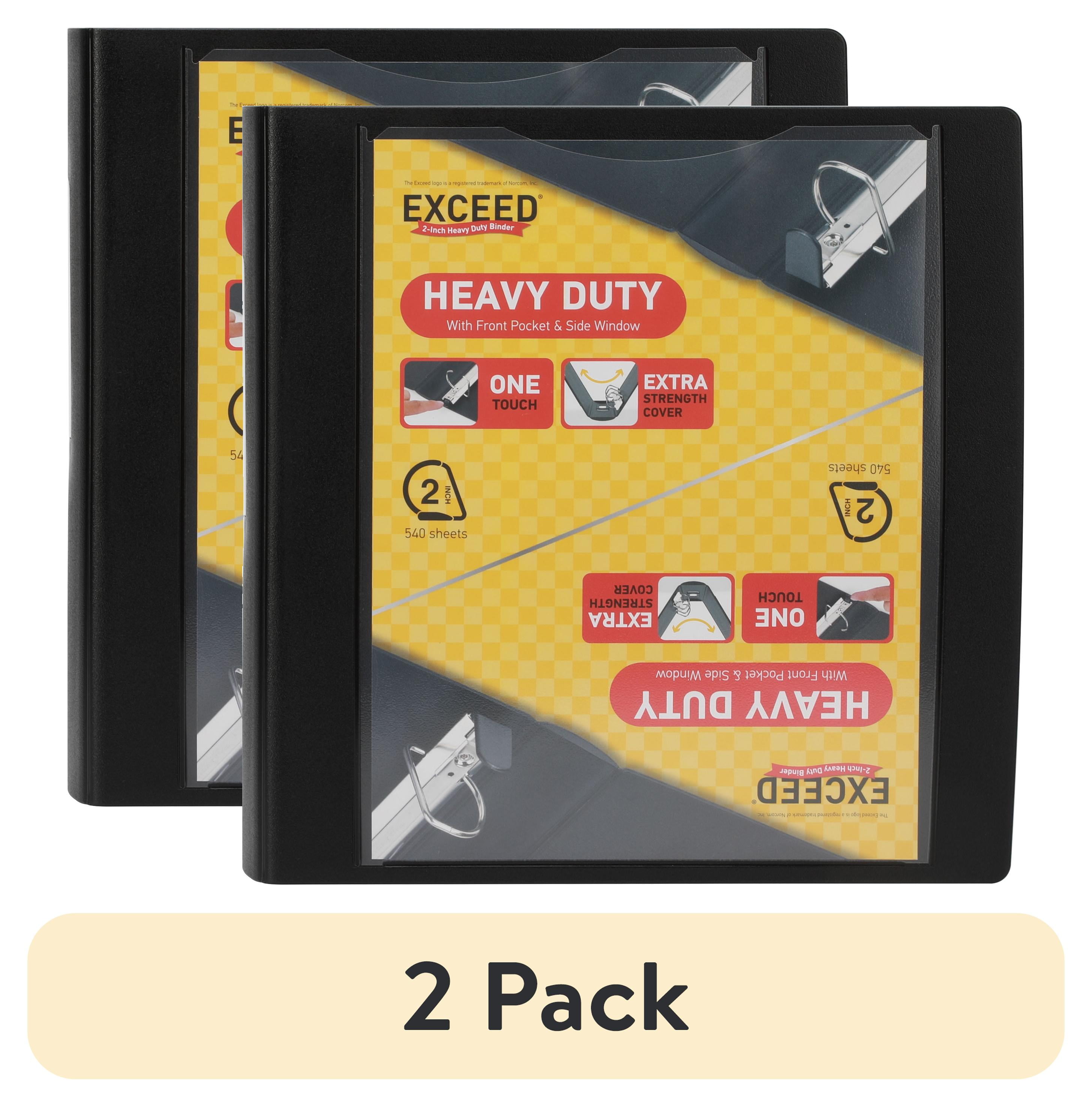 (2 pack) Exceed 2 inch 3-Ring Heavy Duty Binder, Slant Ring, Black ...