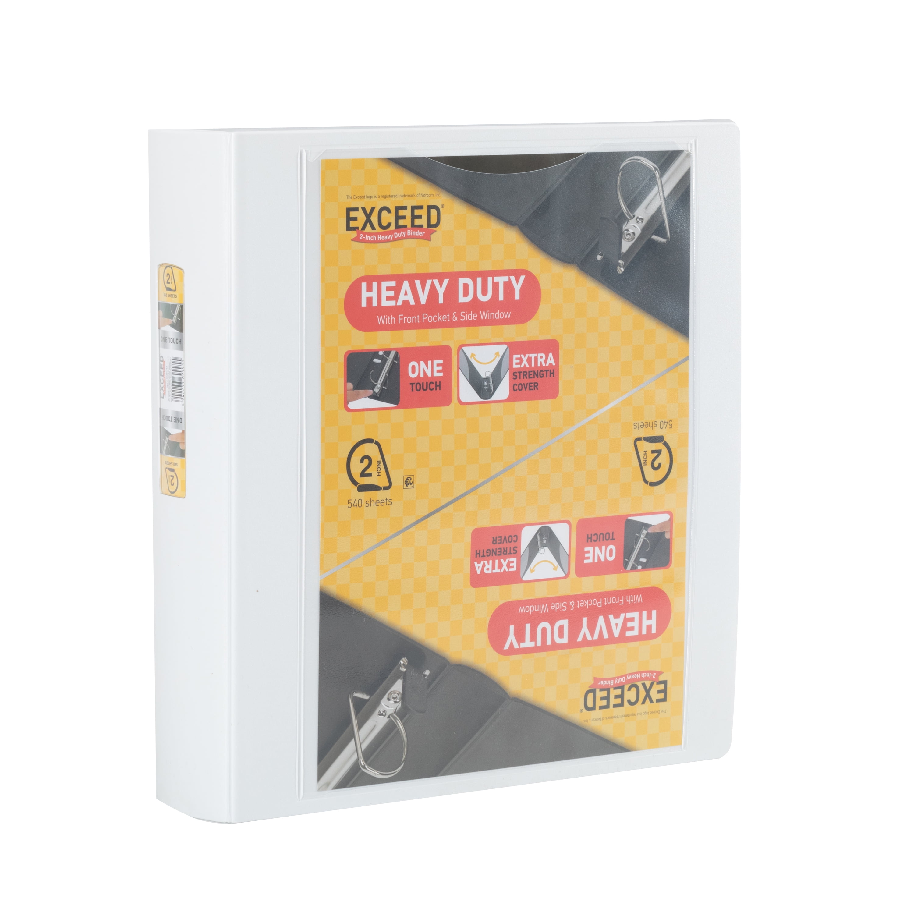 Exceed 2 inch 3-Ring Heavy Duty Binder, Slant Ring, White, 1 Count ...