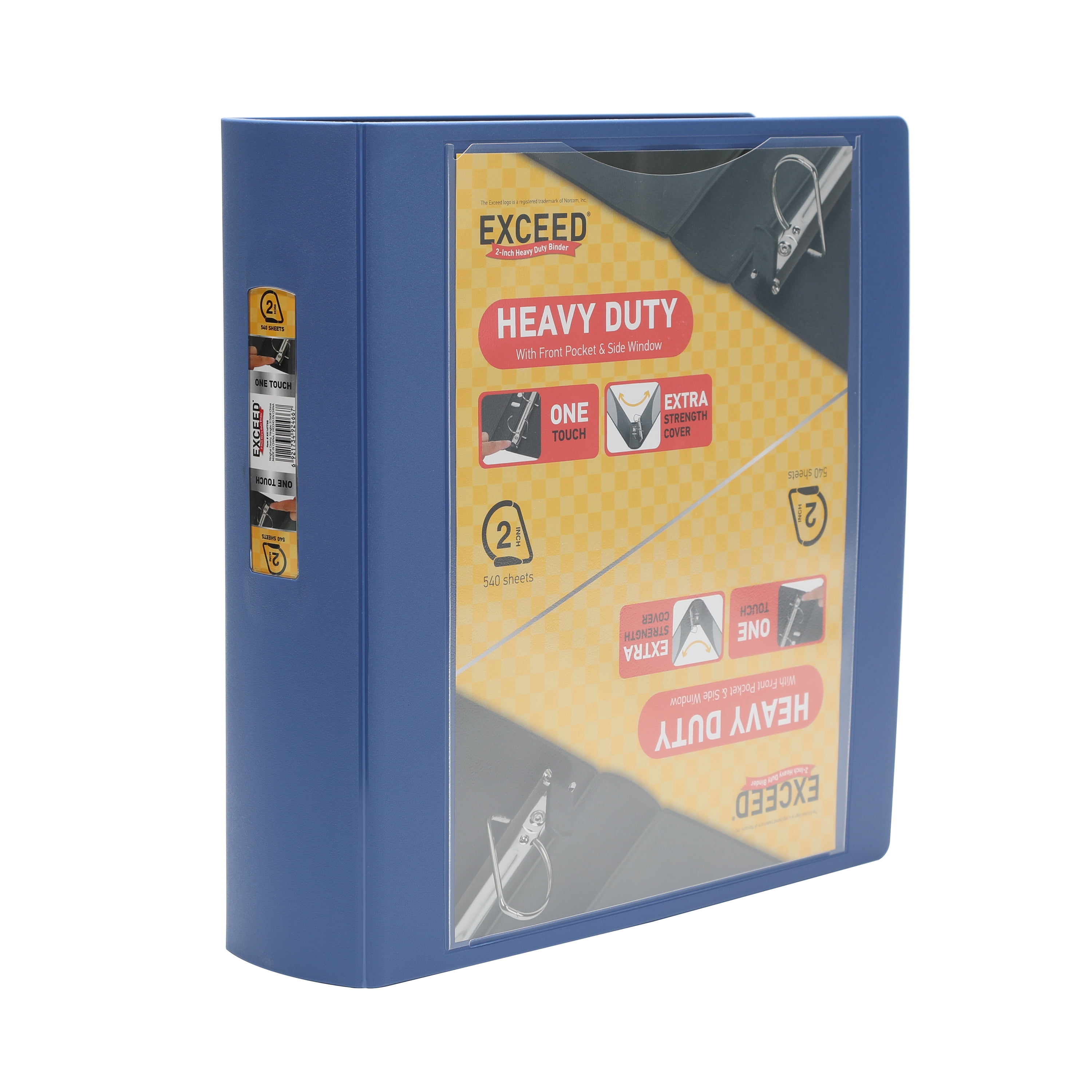 Exceed 2 inch Heavy Duty Binder, 3 Slant D Ring, Washed Indigo ...
