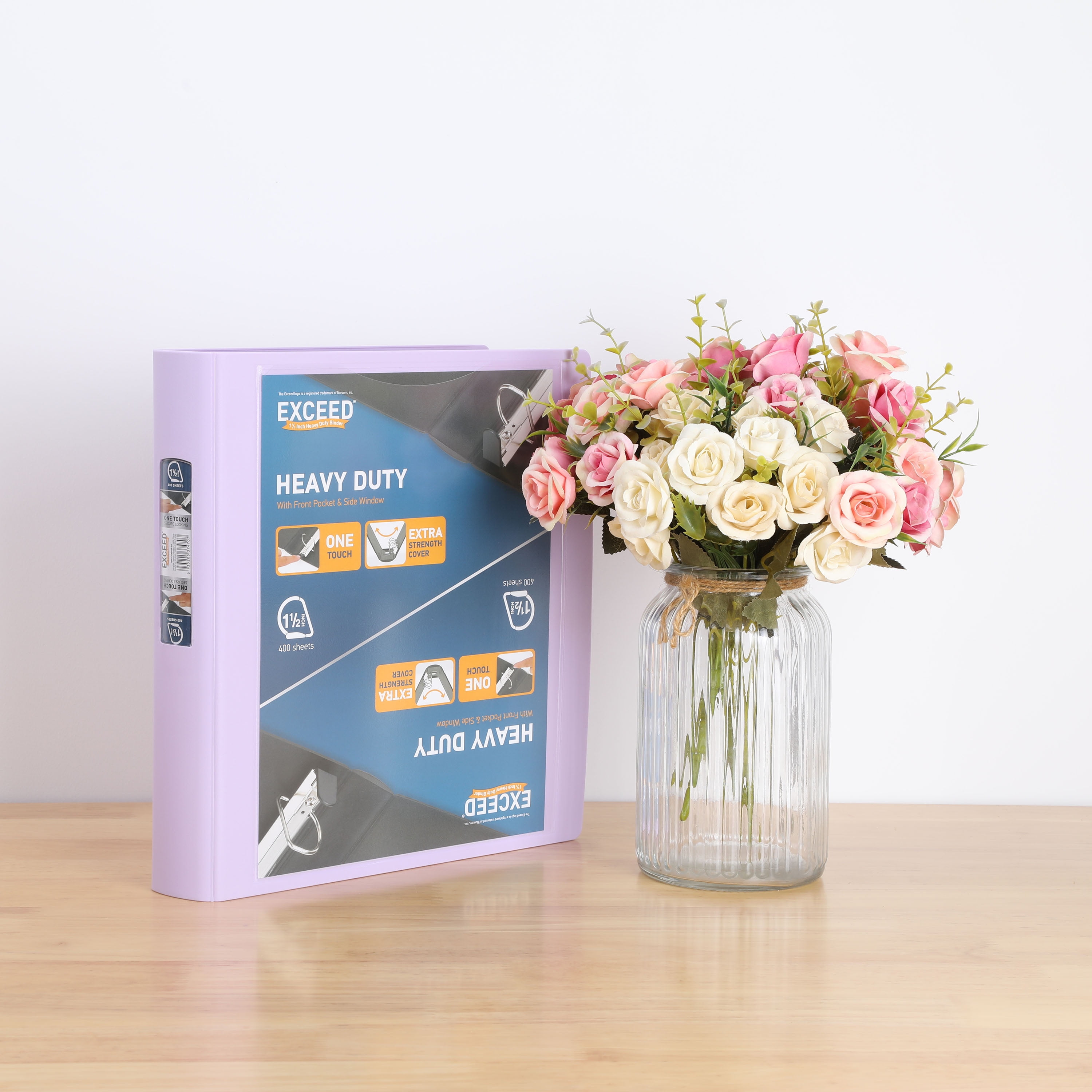 Exceed 3-Ring Heavy Duty Binder, 1.5 inch Binder Ring Size, Slant D ...