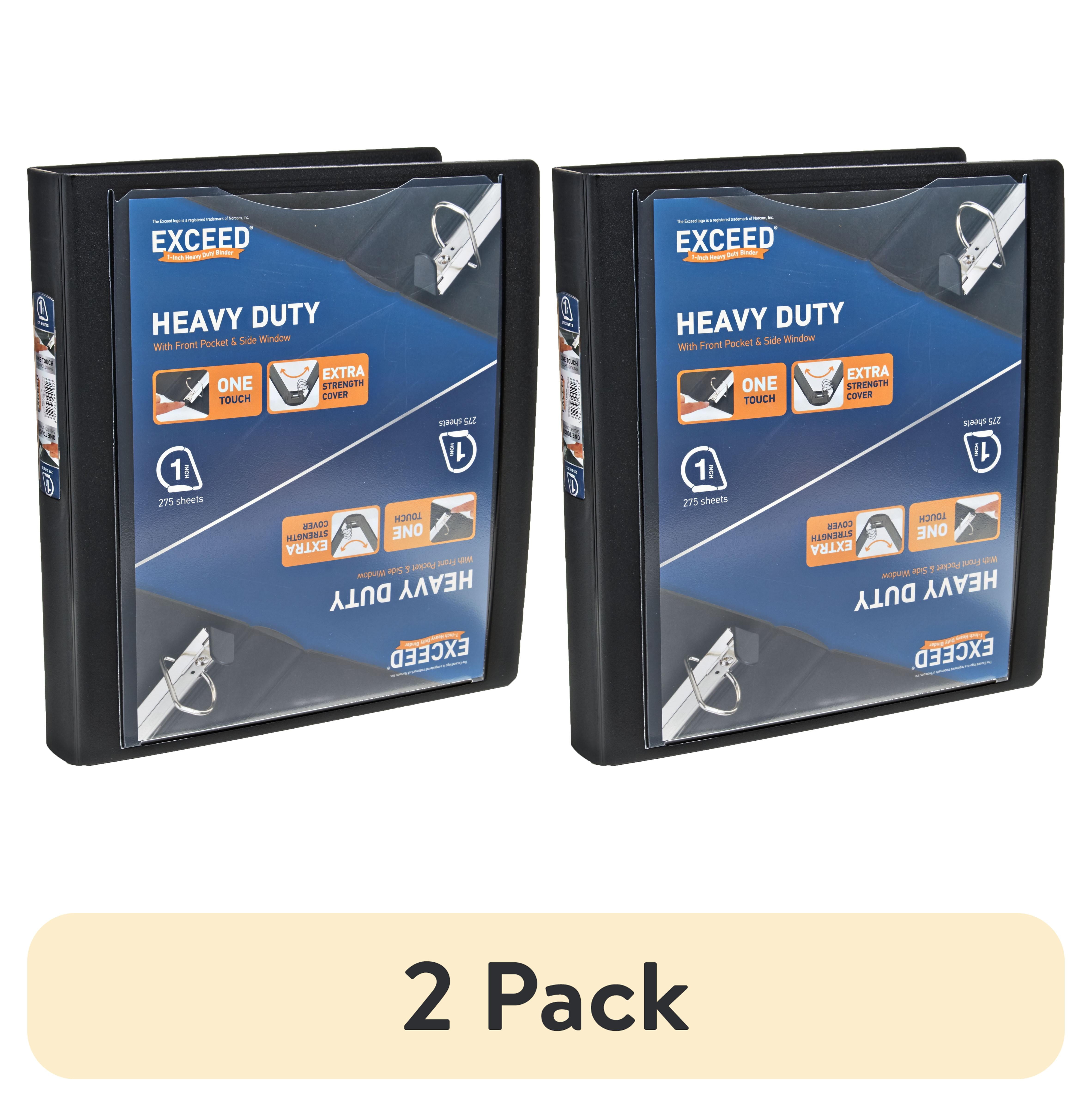 (2 pack) Exceed 3-Ring Heavy Duty Binder, 1” Black, Slant Ring ...