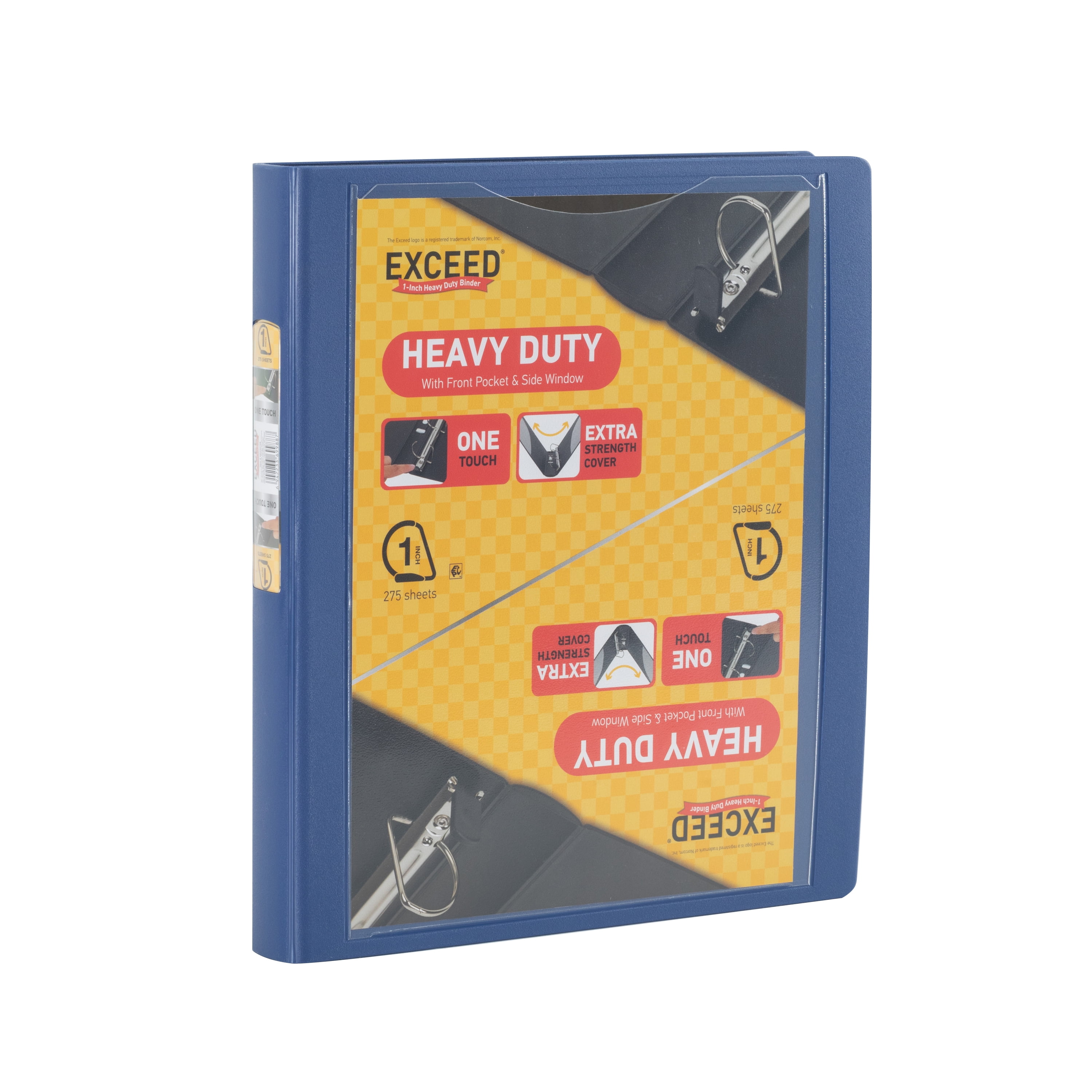 Exceed 3-Ring Heavy Duty Binder, 1 in D-Ring, Washed Indigo, 1 Count ...