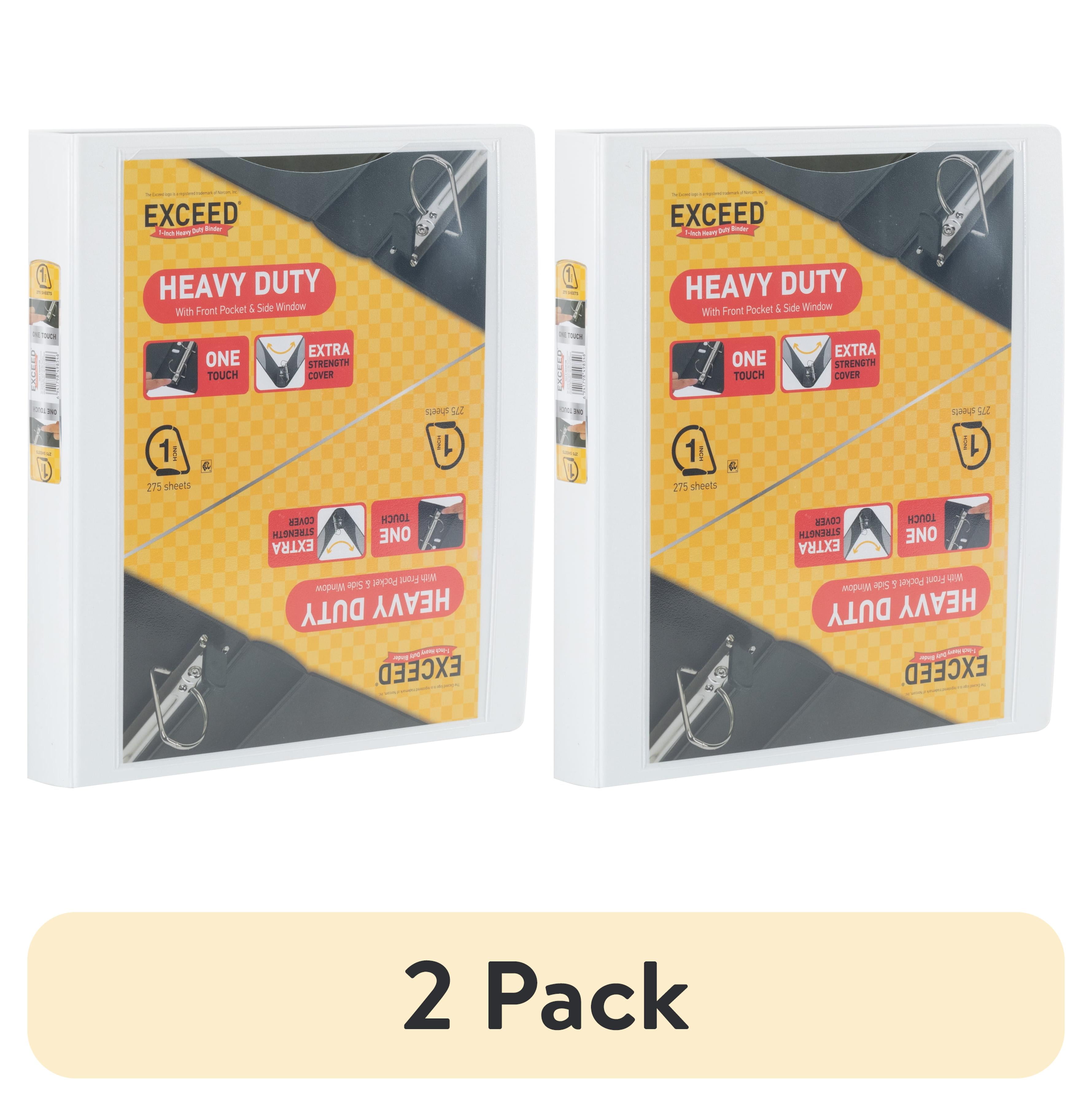 (2 pack) Exceed 3-Ring Heavy Duty Binder, 1 inch, White, Slant D-Ring ...