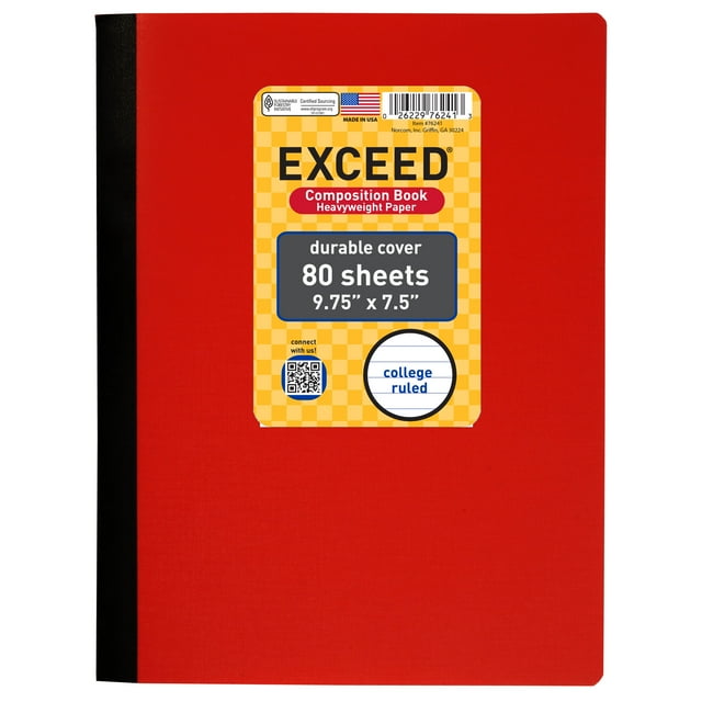 Exceed Poly Composition Book, College Ruled, 80 Sheets, 9.75" x 7.5 ...