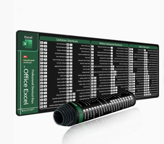 Excel Cheat Sheet Desk Mat, Updated Shortcuts Mouse Pad, Computer mat ...