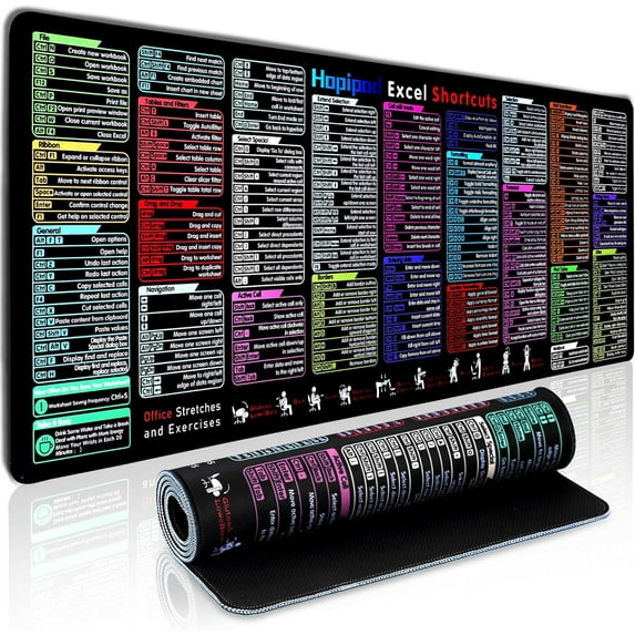 Excel Cheat Sheet Desk Pad (2025 Pro Edition) - Keyboard Shortcut Mouse ...