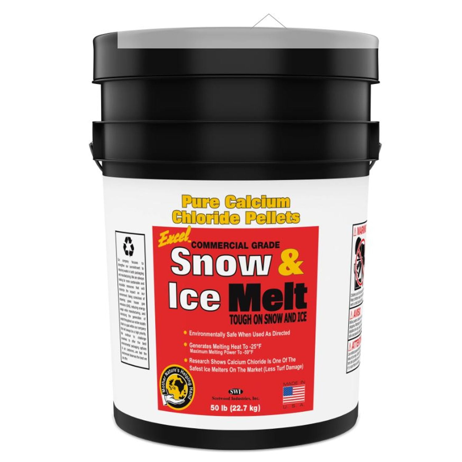 Excel Snow & Ice Melt - Commercial Grade Calcium Chloride Pellets for ...