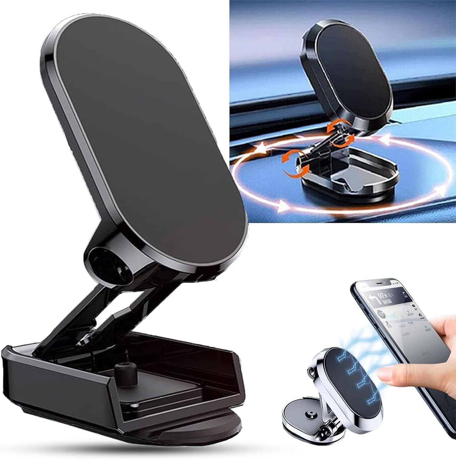Excel Gadgets Phone Holder - 2023 New Alloy Folding Magnetic Car Phone ...