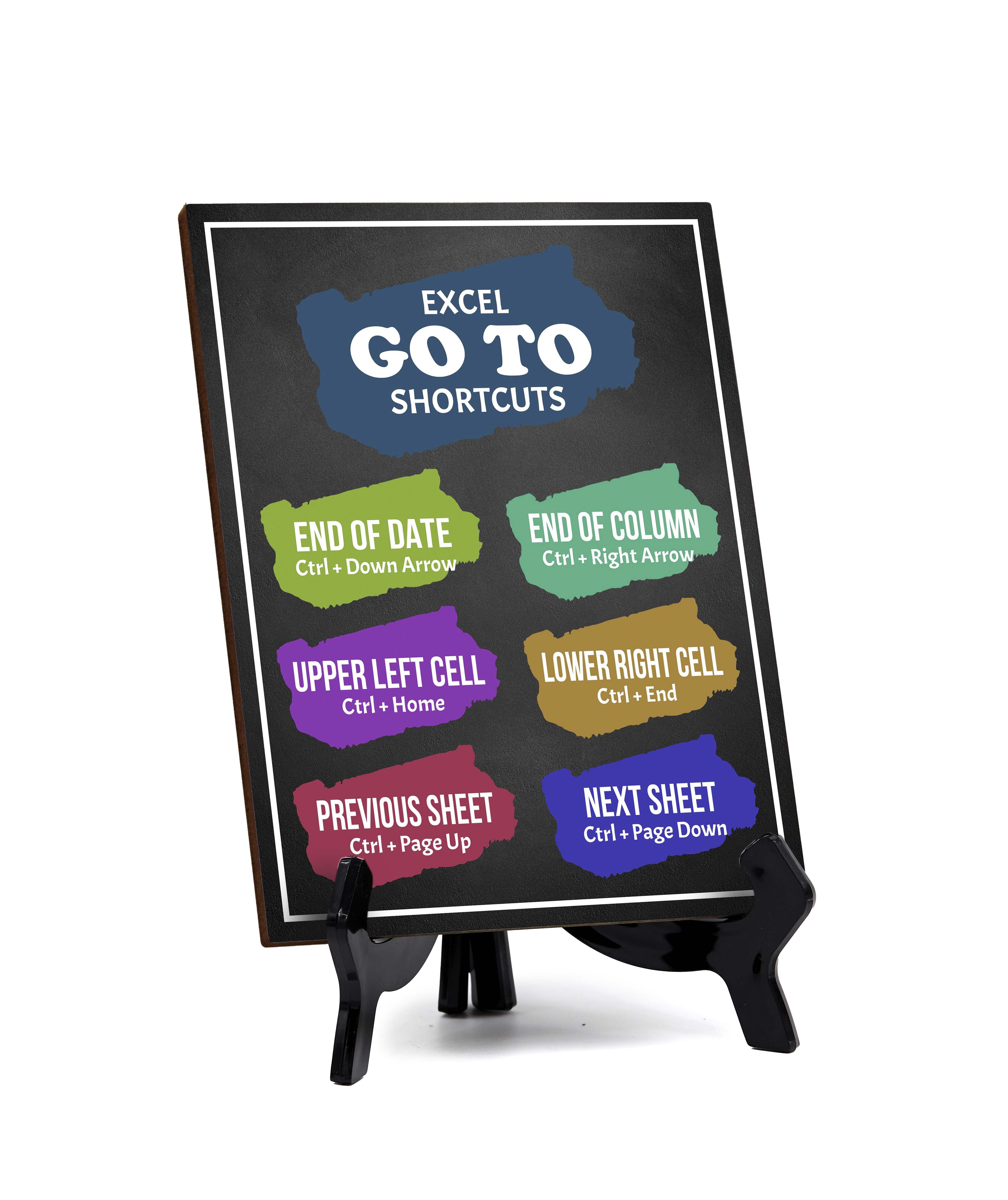 Excel Go To Shortcuts Table Sign with Acrylic Stand (6x8“) | Computer ...