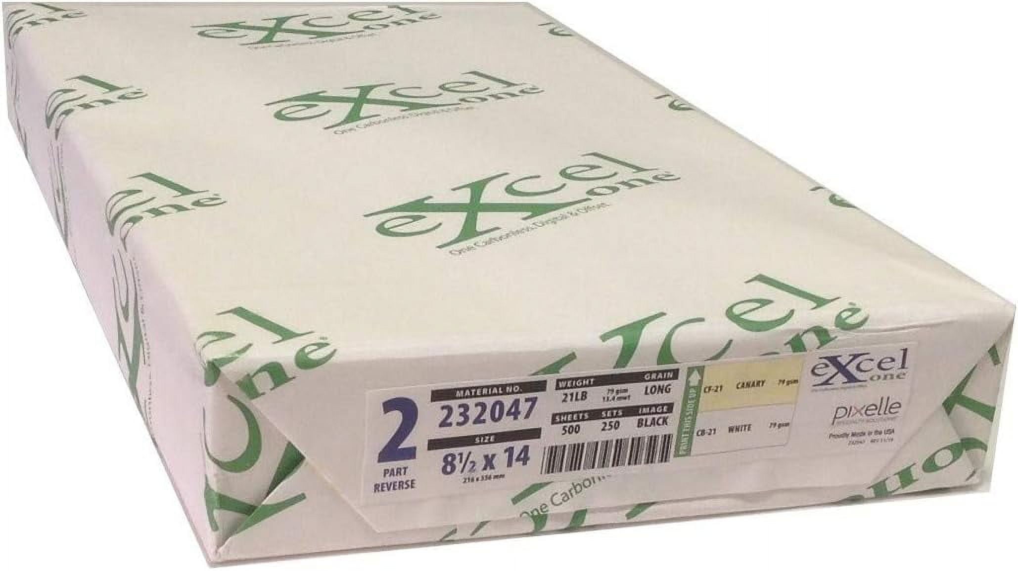 Excel One Carbonless 2-Part Reverse Paper (Canary/White), 8.5" x 14 ...