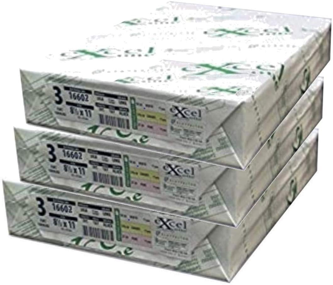 Excel One Carbonless 3-Part Reverse Paper Bright White/Canary Yellow ...