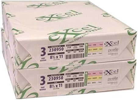 Excel One Carbonless 3-Part Reverse Paper (White/Canary/Pink), 8.5" x ...