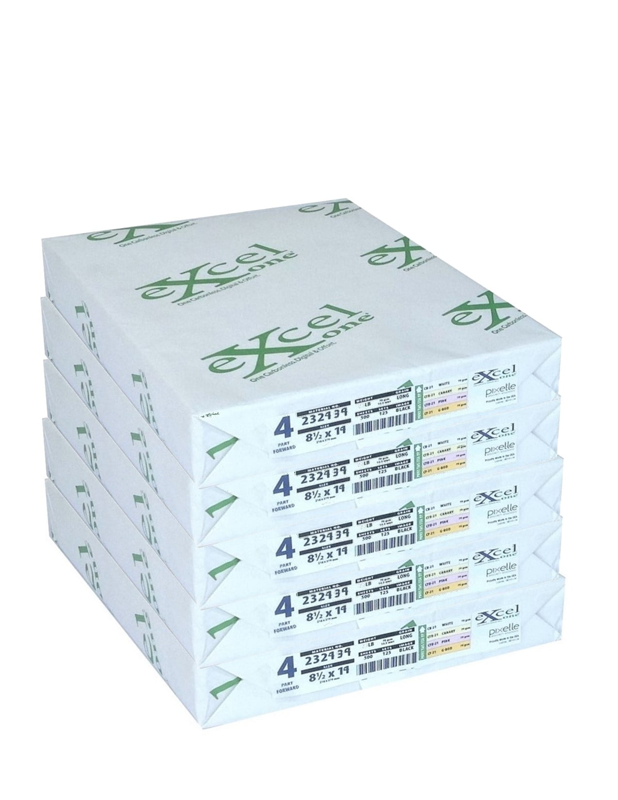 Excel One Carbonless 4-Part Forward Paper (White/Canary/Pink/Gold), 8.5 ...