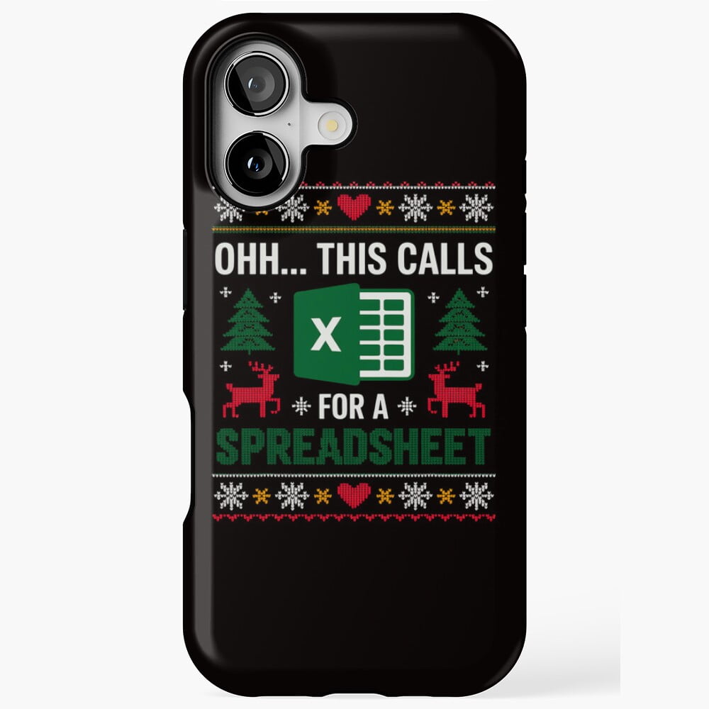 Excel Spreadsheet Funny Xmas Case for iPhone 11 12 13 14 15 16 17 Pro ...