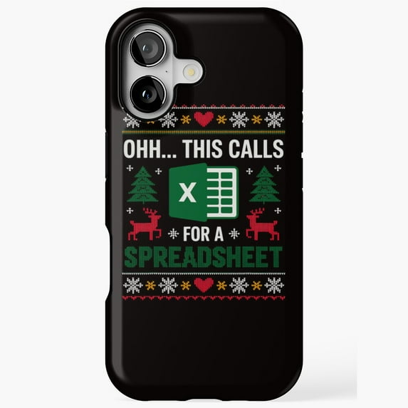 Excel Spreadsheet Funny Xmas Case for iPhone 11 12 13 14 15 16 17 Pro ...