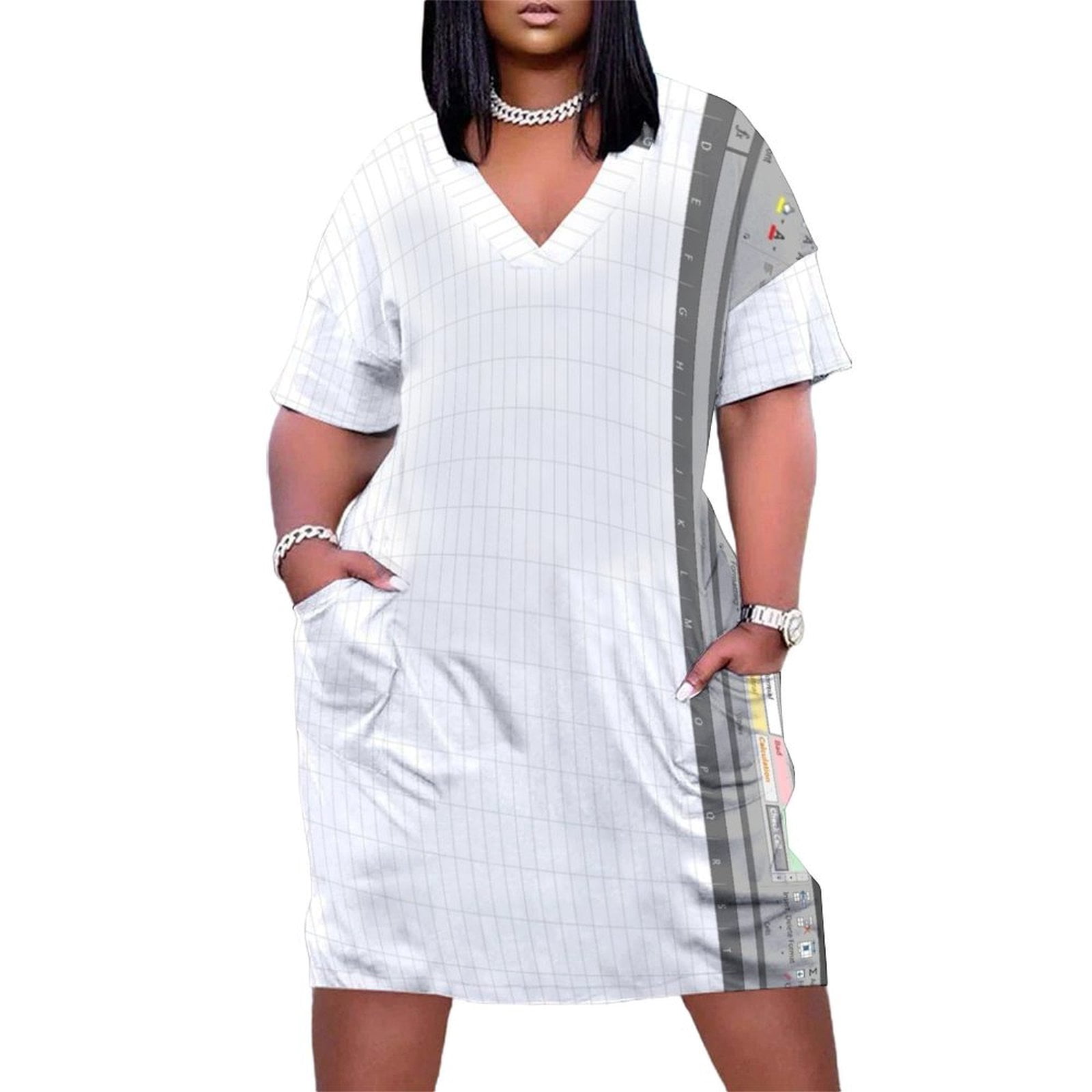 Excel Spreadsheet Loose Pocket Dress Woman clothes prom dress evening ...