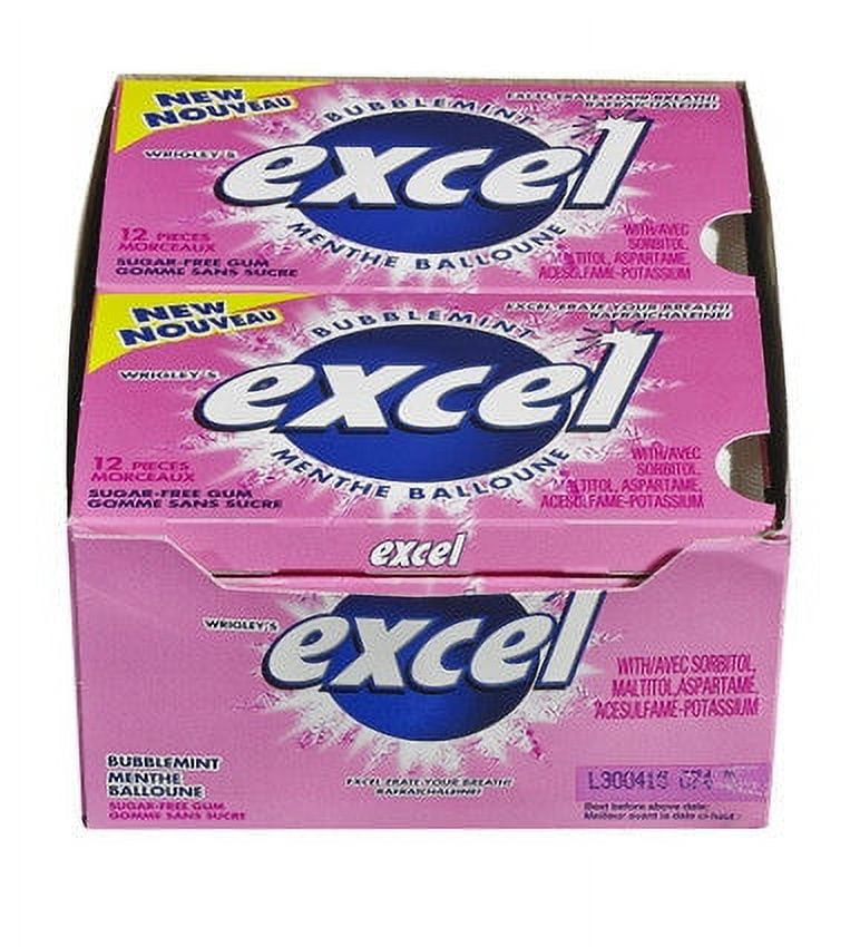 Excel Sugar-Free Gum, Bubblemint, 12-Count - Walmart.com